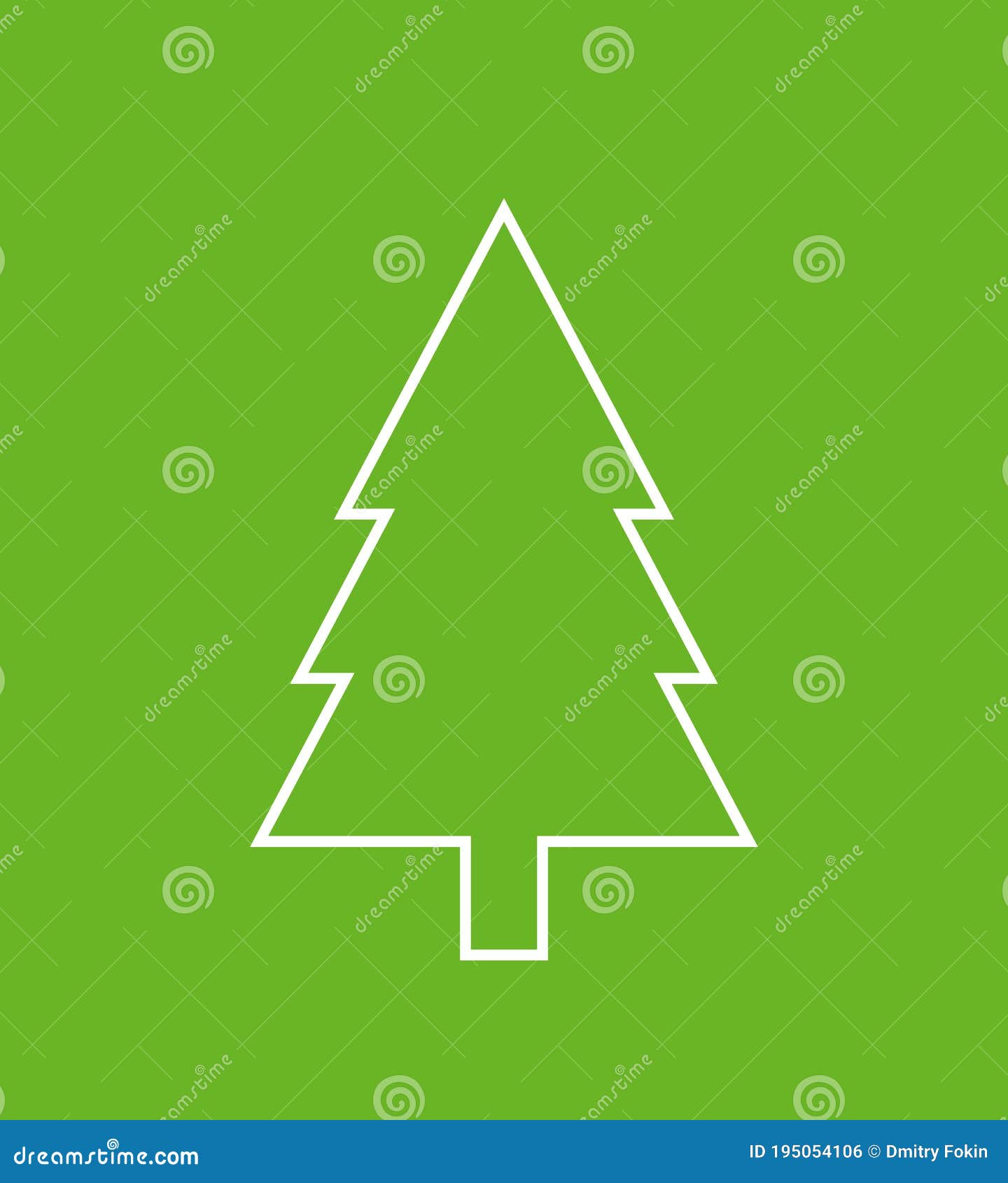 Fir Tree Outline Icon, Flat Design Style. Spruce Vector Illustration ...