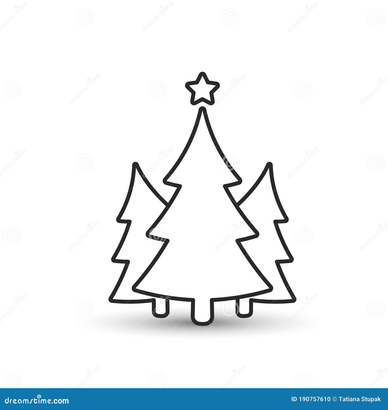 Fir Tree Outline Icon. Spruce Vector Linear Icon Stock Vector ...