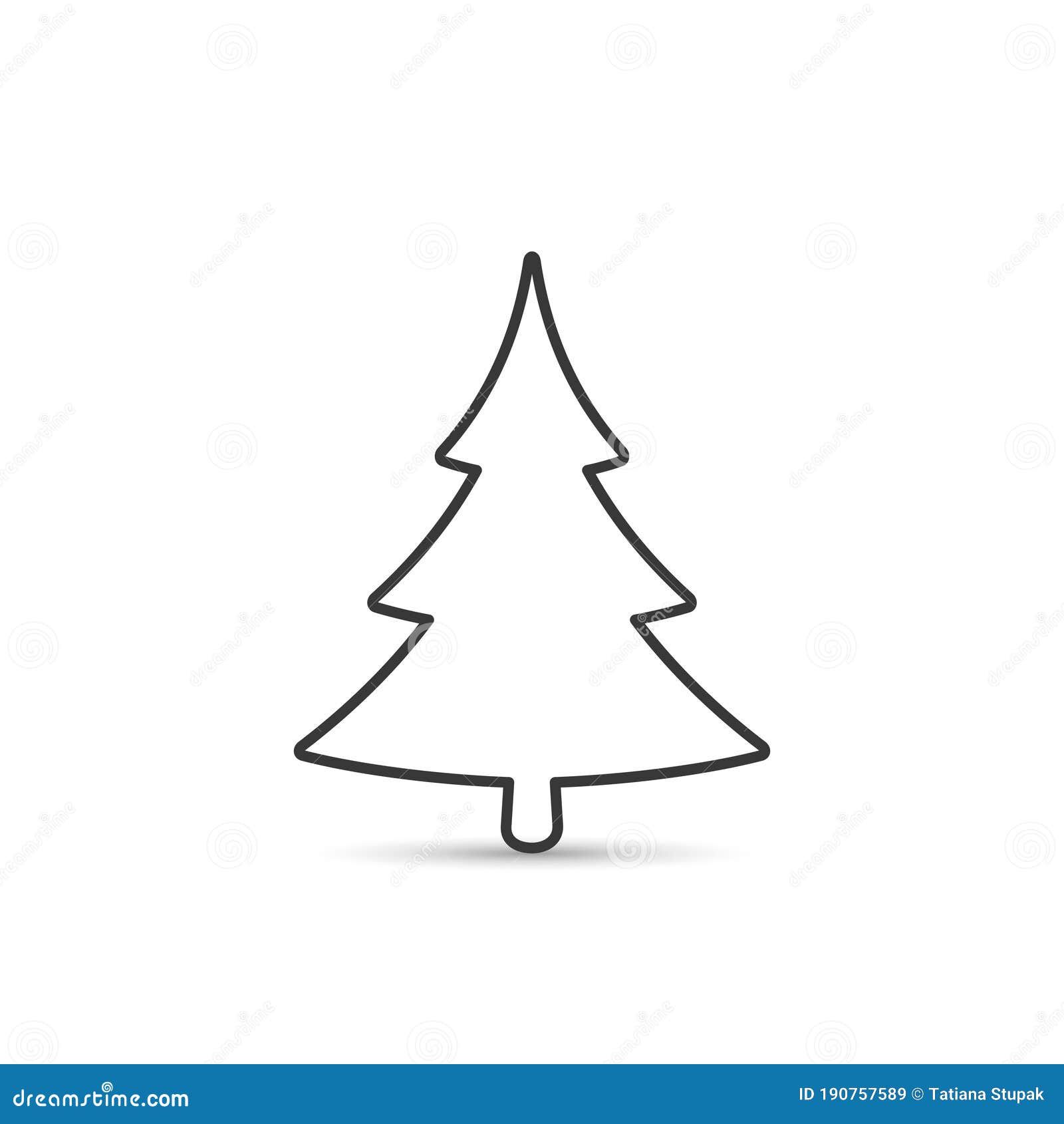 Fir Tree Outline Icon. Spruce Vector Silhouette for Decaration Stock ...