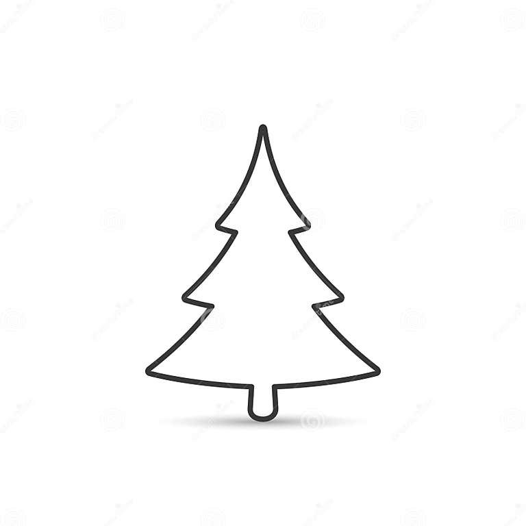Fir Tree Outline Icon. Spruce Vector Silhouette for Decaration Stock ...