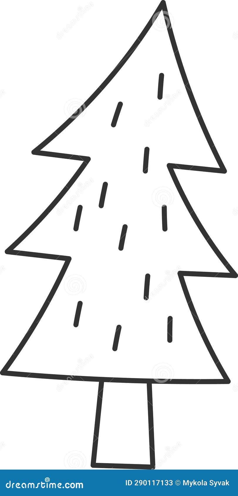 Fir Tree Outline stock vector. Illustration of pine - 290117133