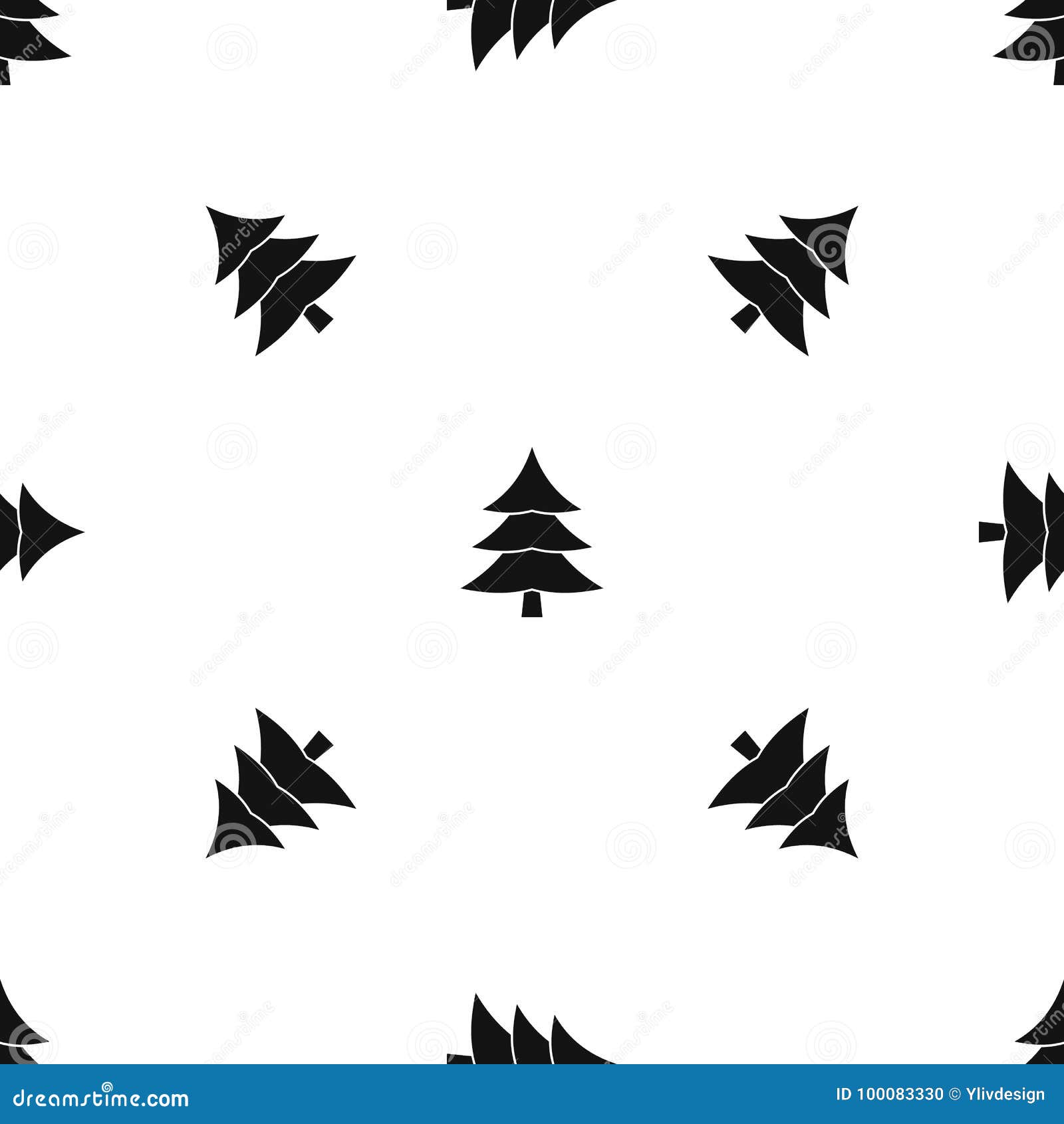 Fir Tree Pattern Seamless Black Stock Vector - Illustration of icon ...