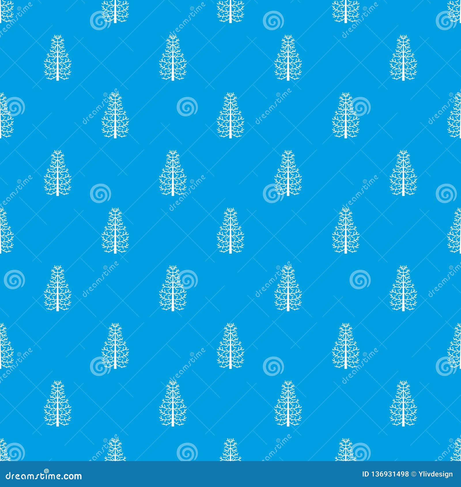 Fir Tree Pattern Vector Seamless Blue Stock Vector - Illustration of ...