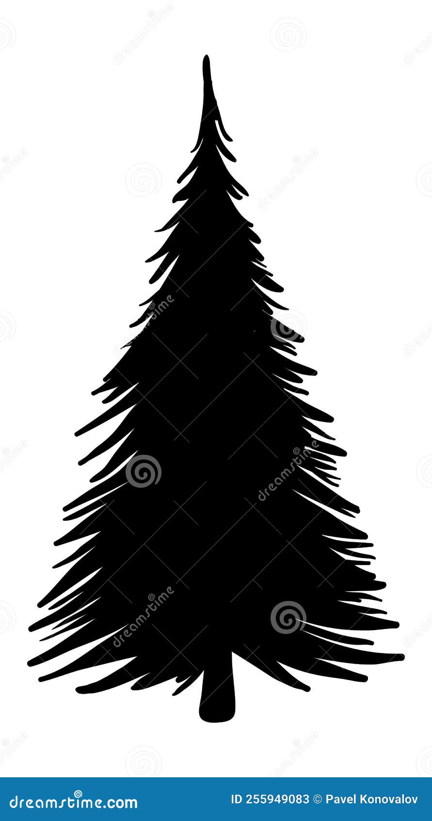 Fir Tree Silhouette stock vector. Illustration of nature - 255949083