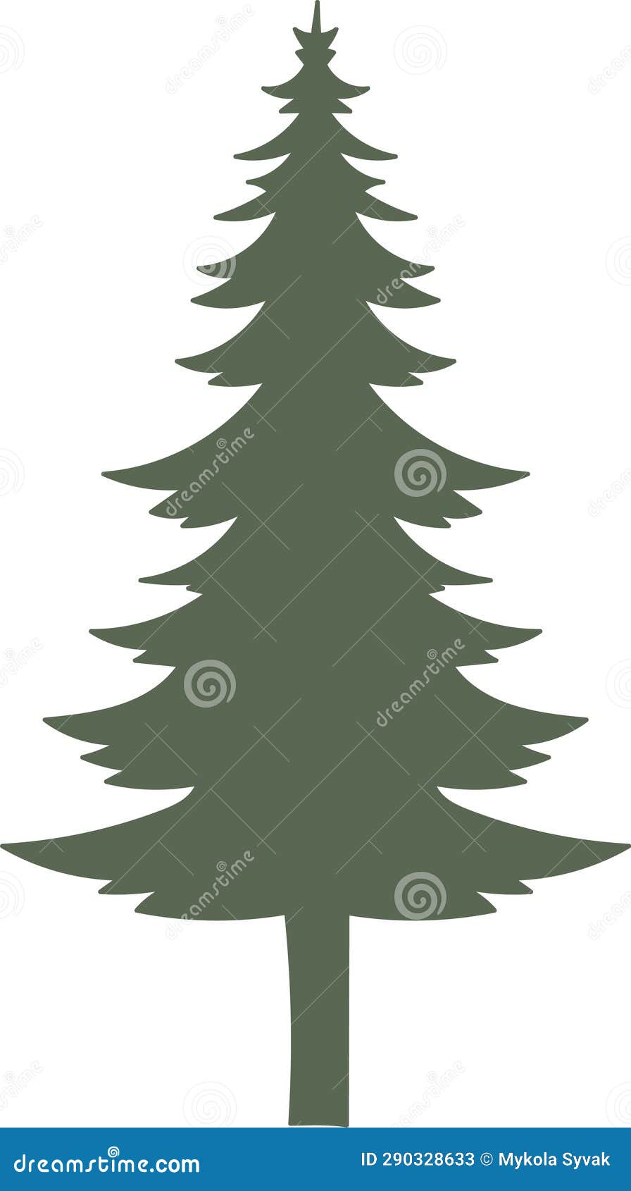 Fir Tree Silhouette stock illustration. Illustration of tree - 290328633