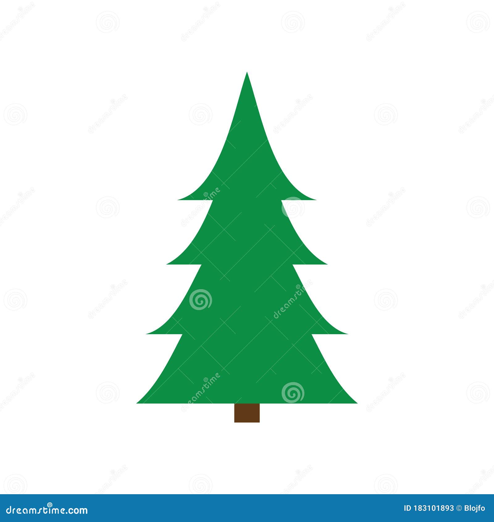 Fir Tree Simple Vector Design Stock Vector - Illustration of decoration ...