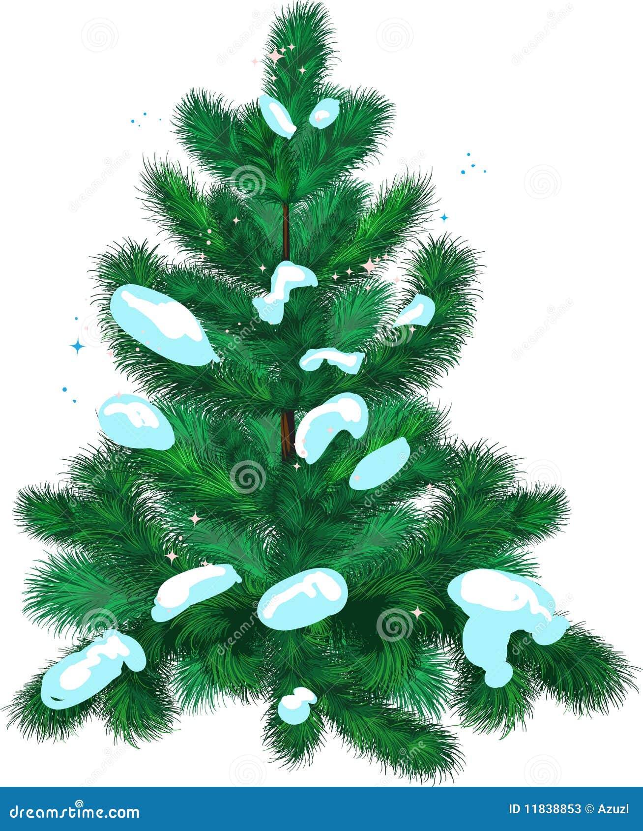 Fir-tree with snow stock illustration. Illustration of celebration ...