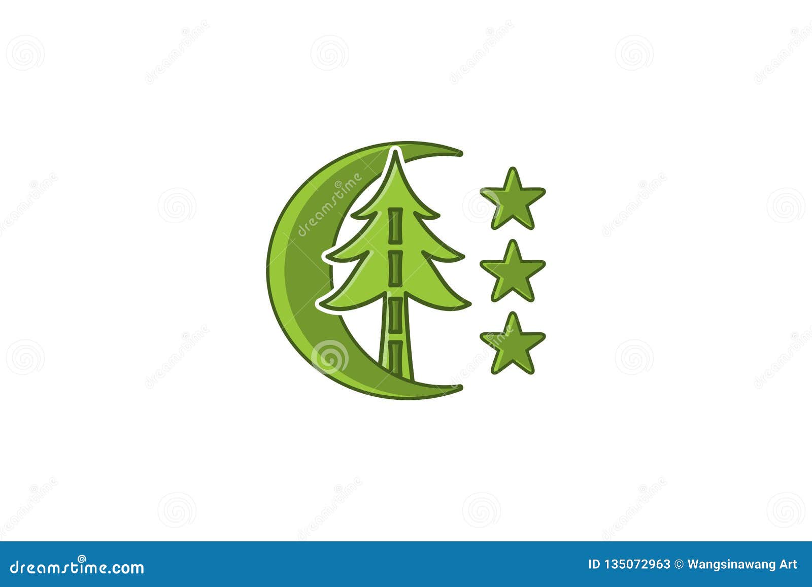Fir Tree and Star Logo Designs Inspiration Isolated on White Background ...