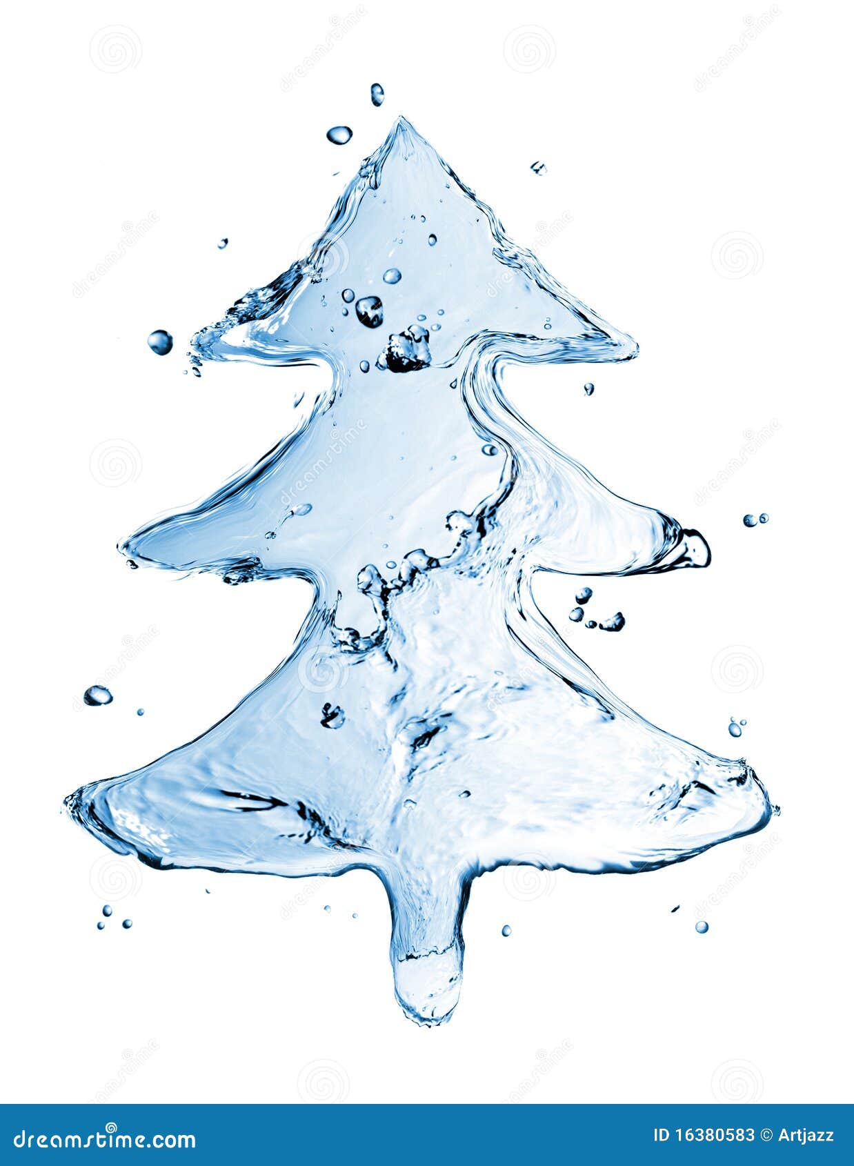 Christmas Water Splash Tree Isolated On White Royalty-Free Stock ...