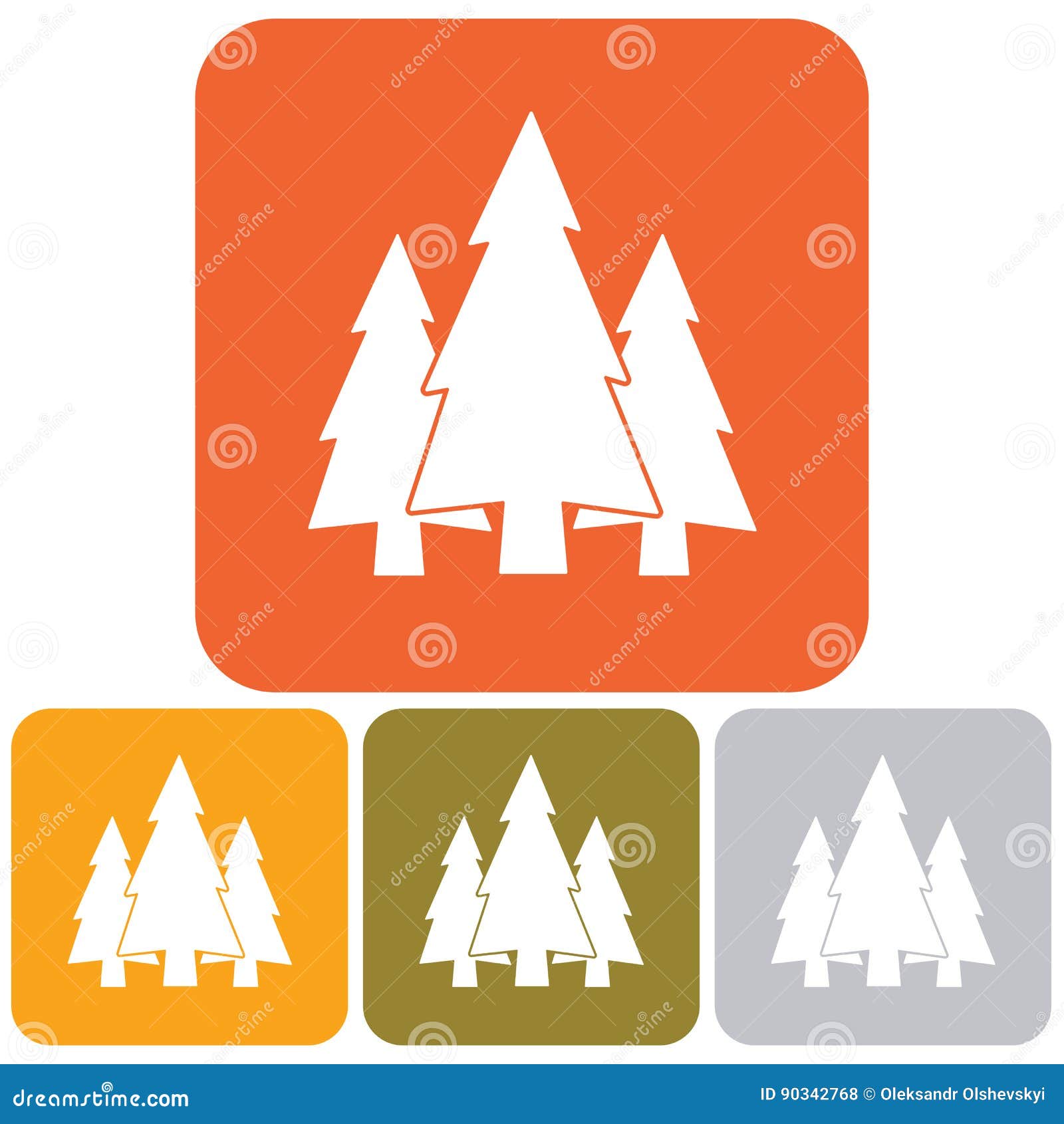 Fir Trees icons set stock vector. Illustration of nature - 90342768