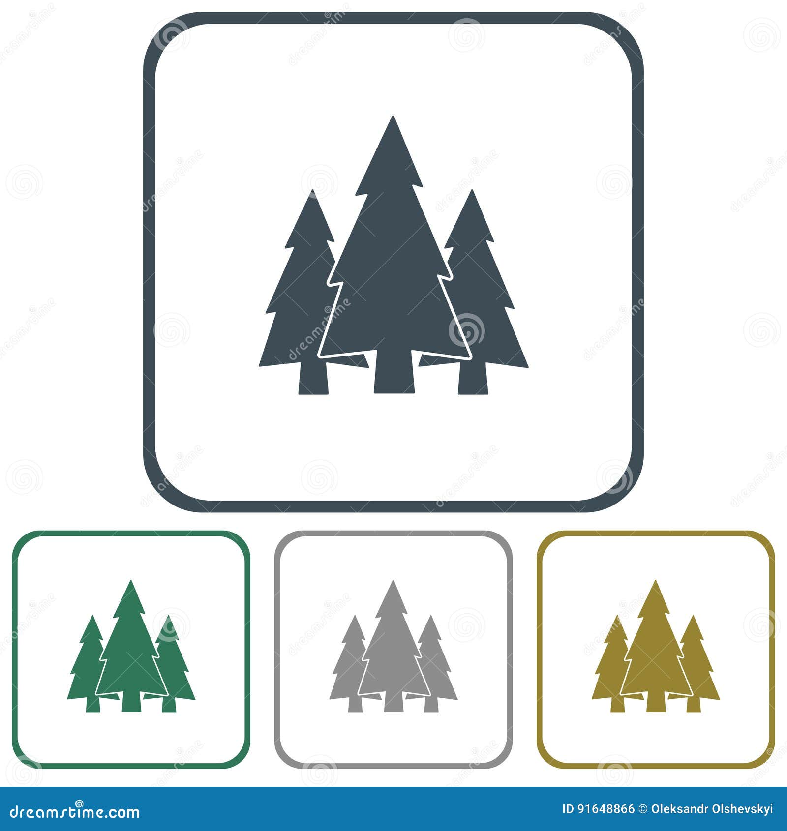 Fir Trees icons set stock vector. Illustration of ecology - 91648866