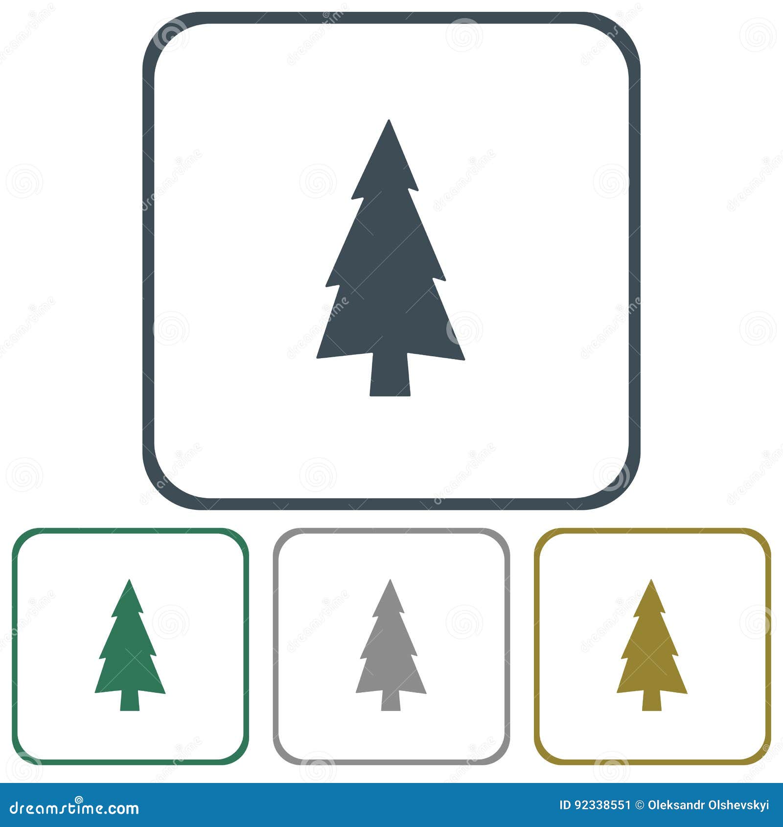 Fir Trees icons set stock vector. Illustration of nature - 92338551