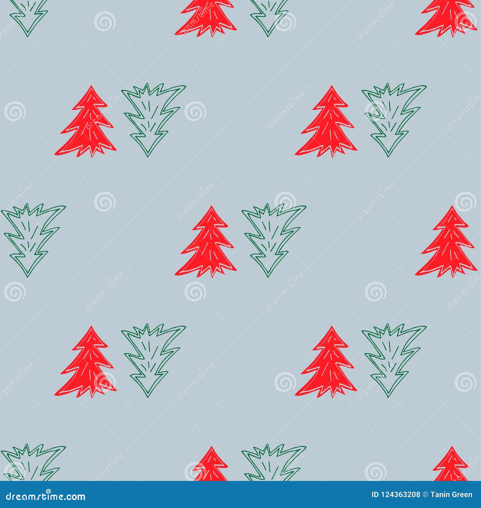 Fir Trees Seamless Pattern for Decor, Wrapping Papers, Ec Stock Vector ...