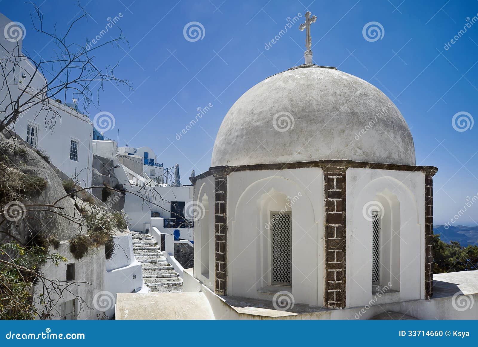 Fira church dome stock photo. Image of culture, architectural - 33714660