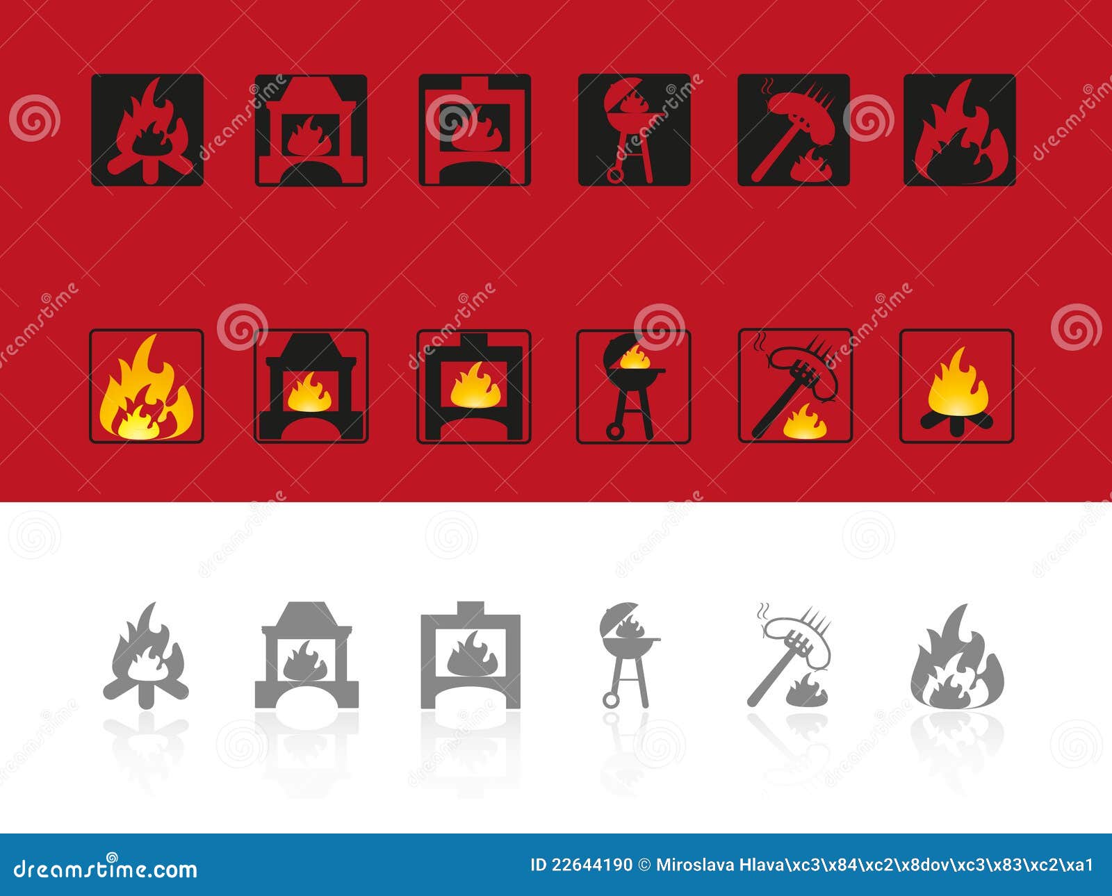 Fire stock vector. Illustration of pictogram, flame, light - 22644190