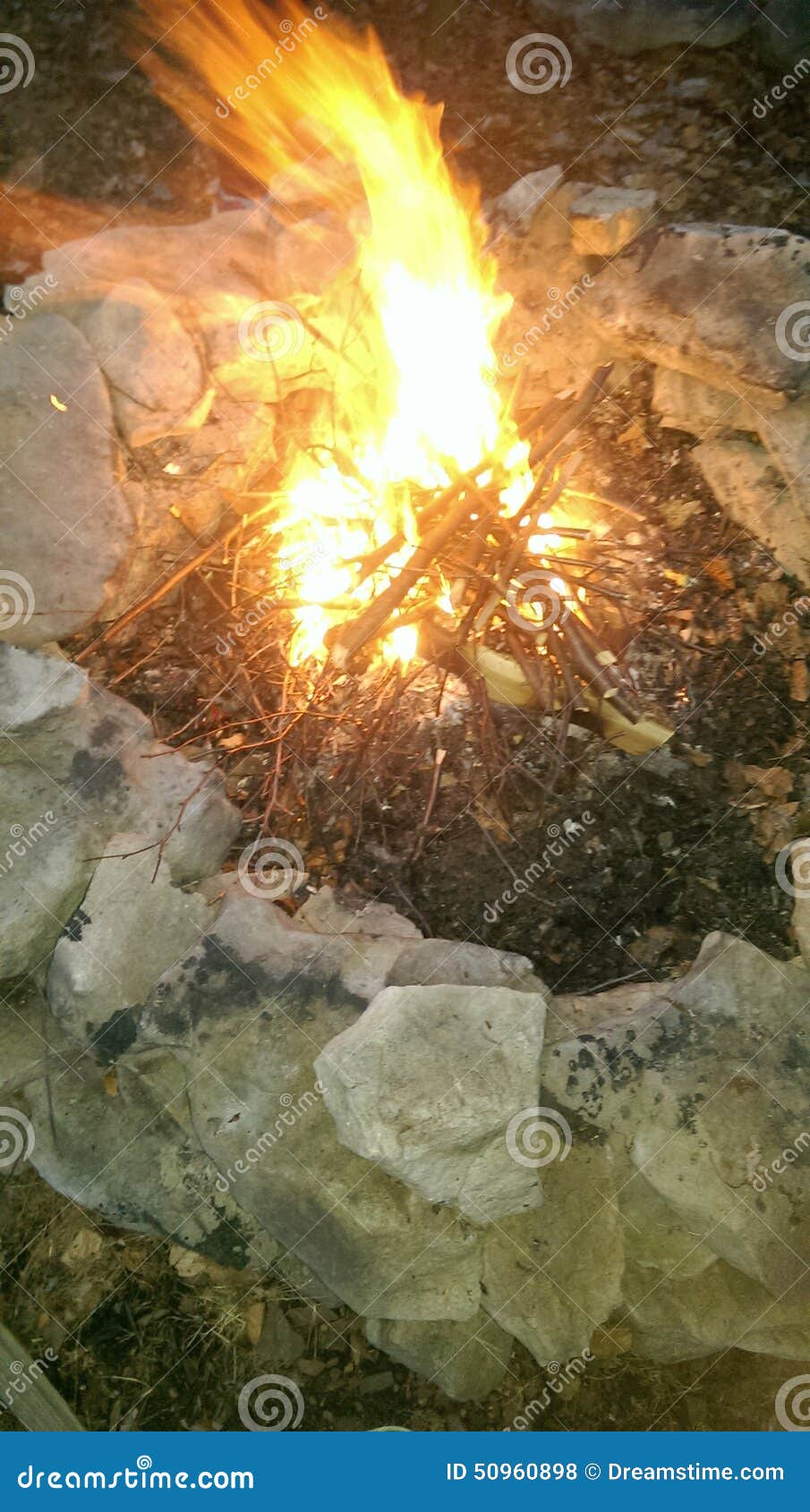 Fire stock photo. Image of rocks, brown, sticks, fire - 50960898