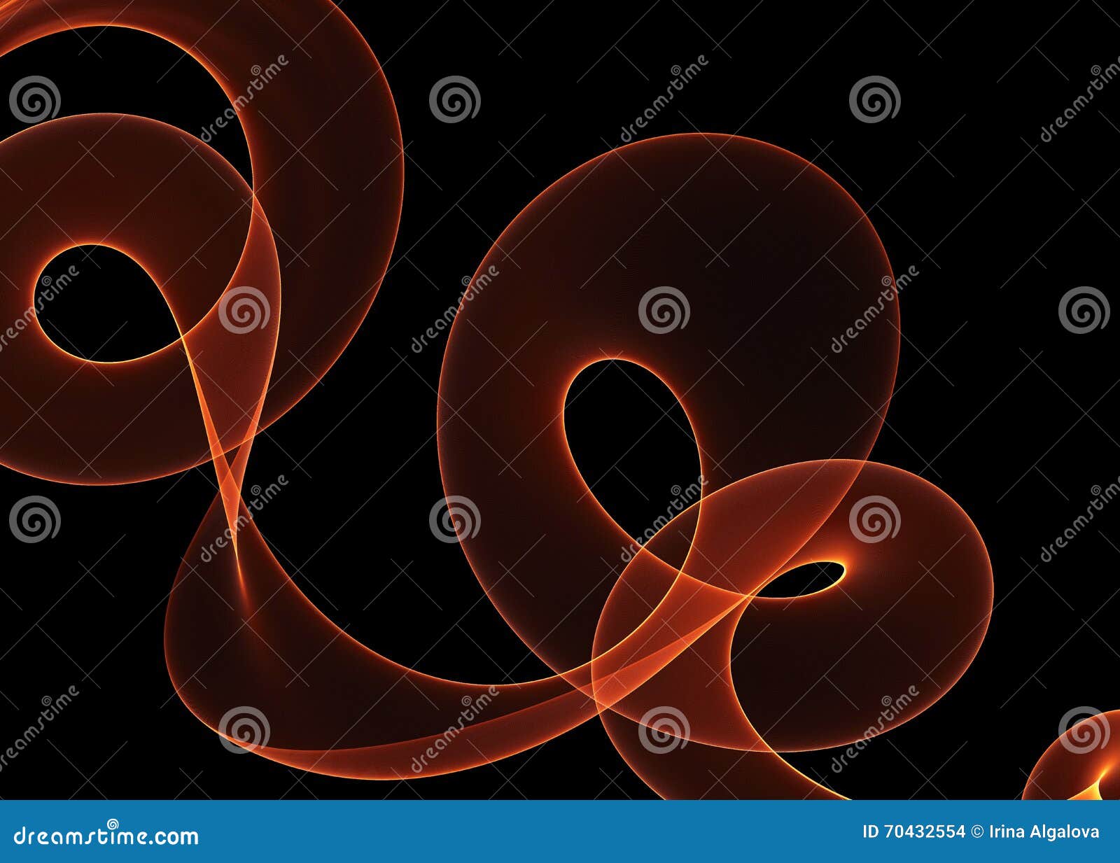 Fire Abstract Swirls and Waves Over Black Stock Illustration ...