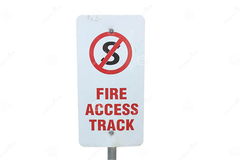 Fire access track sign stock image. Image of roadway - 32190267