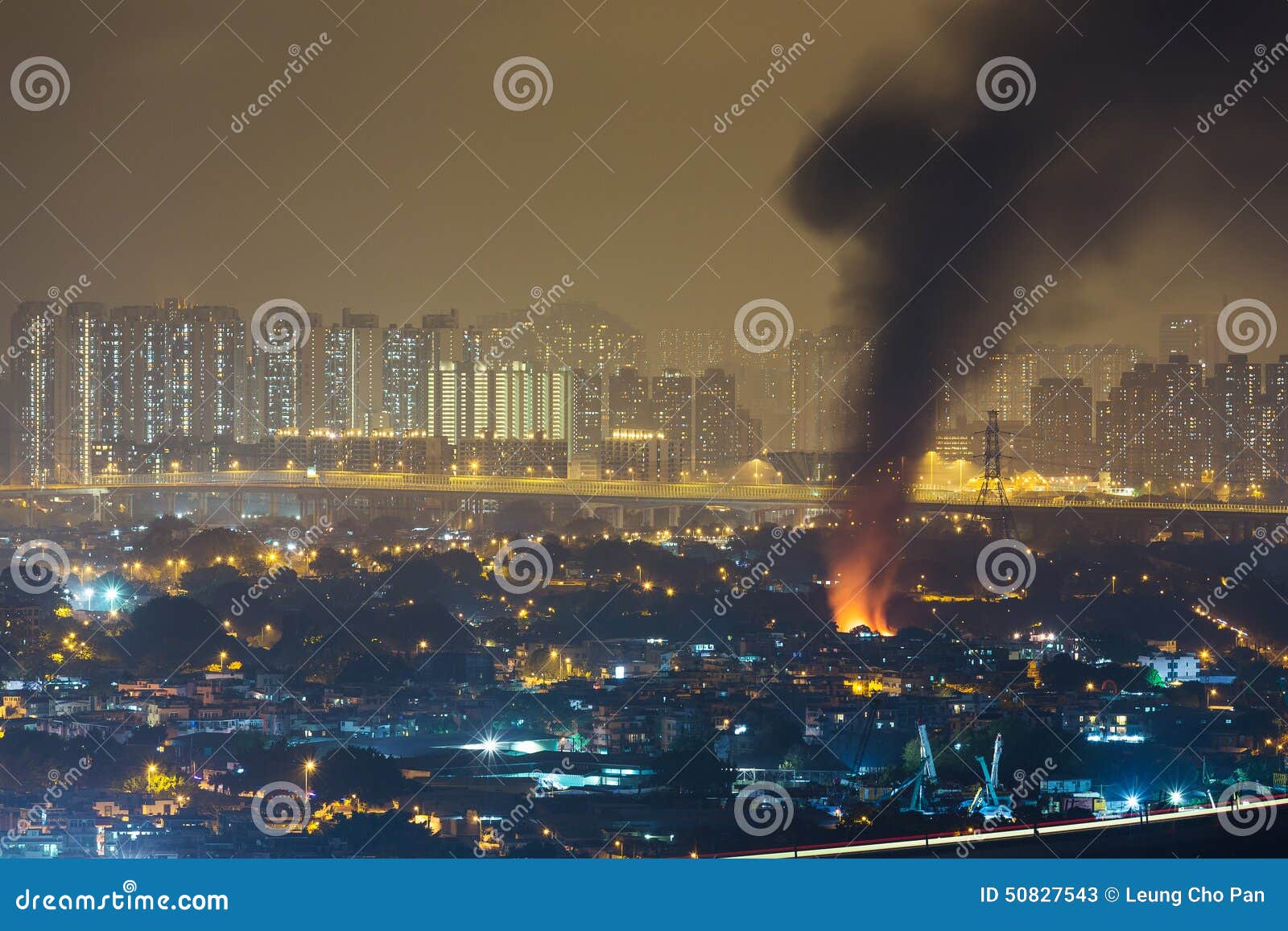 Fire accident with smoke stock image. Image of damaged - 50827543