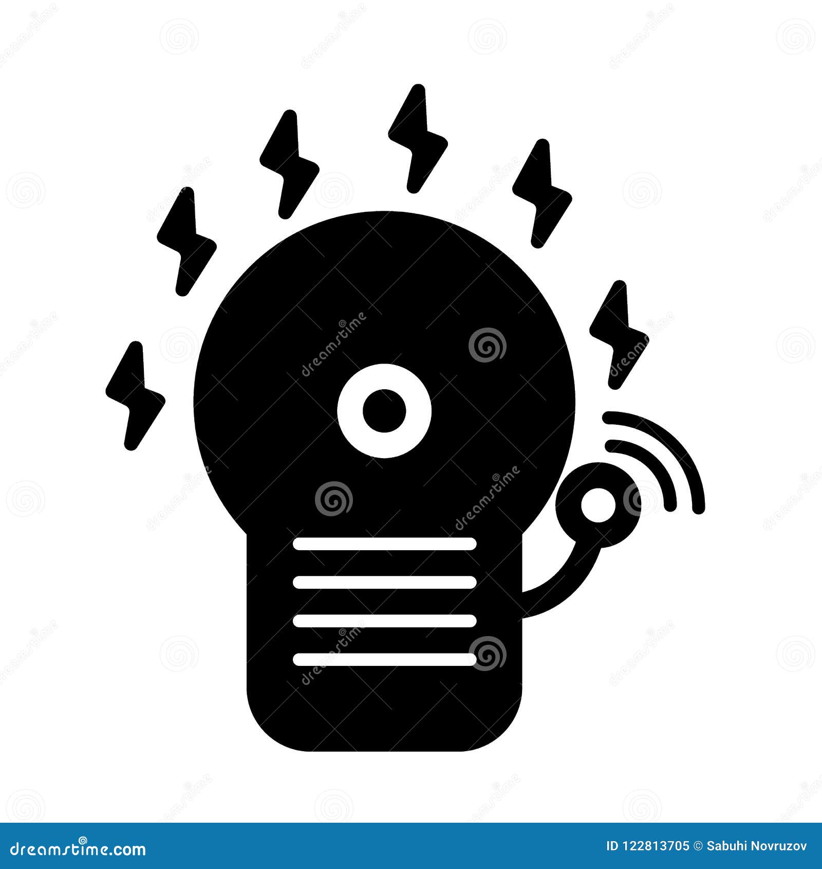 Fire Alarm, Bell Solid Icon. Vector Illustration Isolated on Black ...