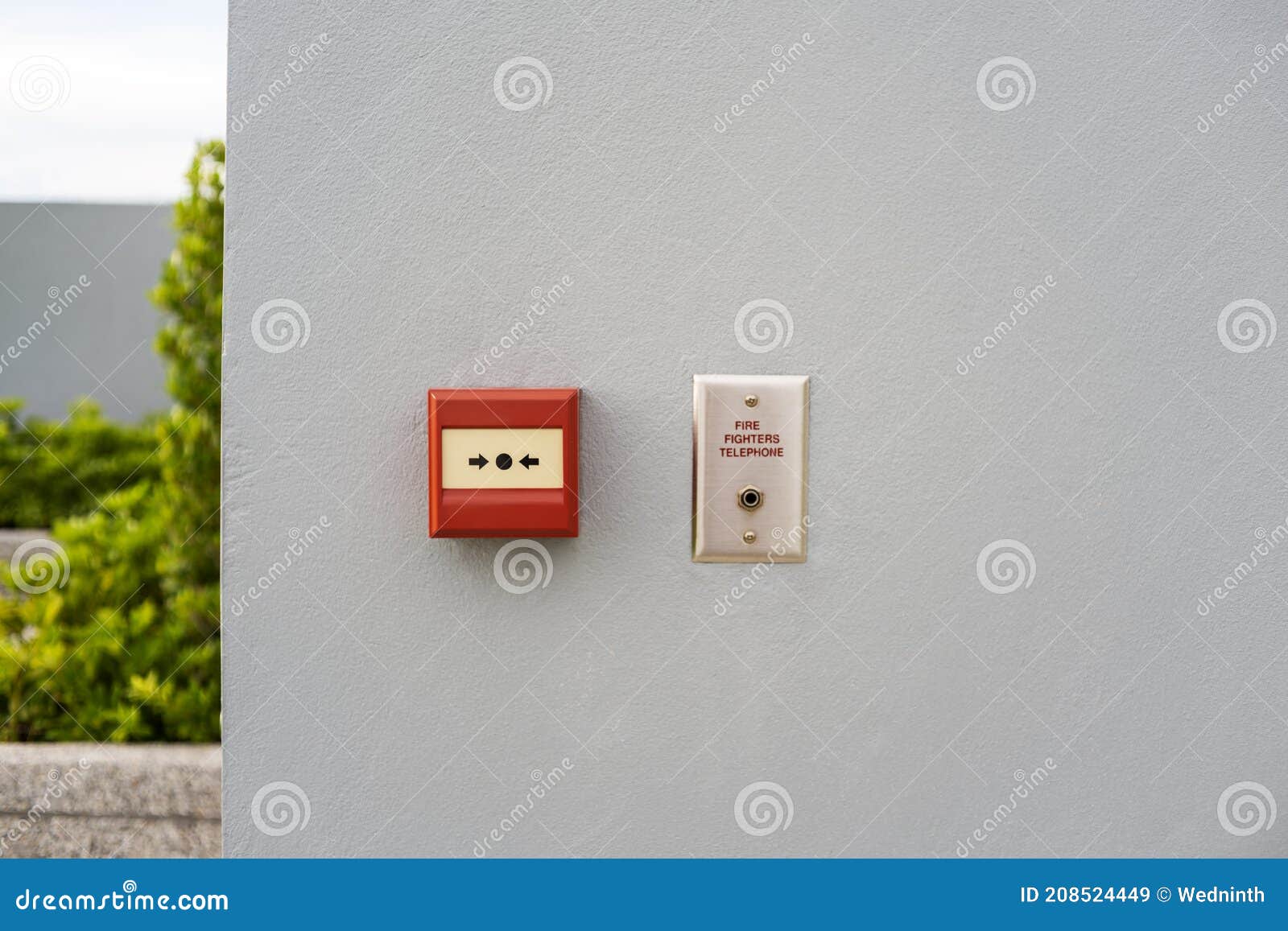 Fire Alarm Box on Cement Wall for Warning and Security System Stock ...