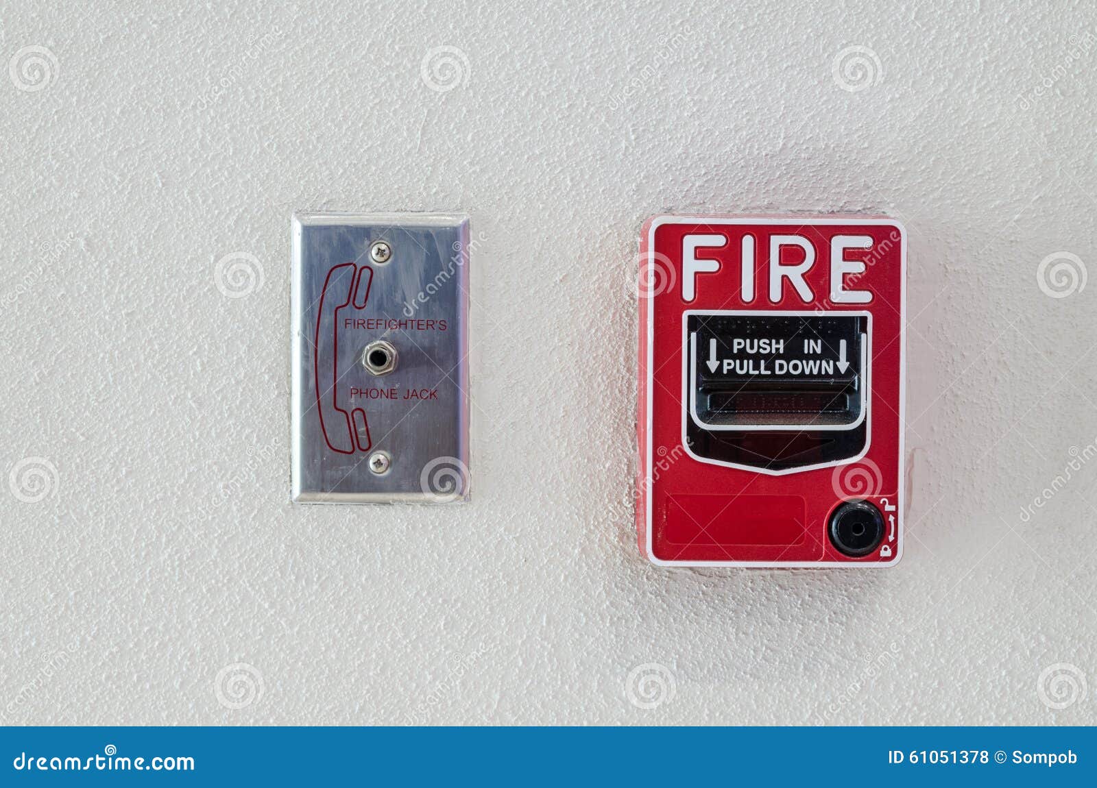 Fire Alarm Box with Fire Fighter Telephone Connector Port Stock Photo ...