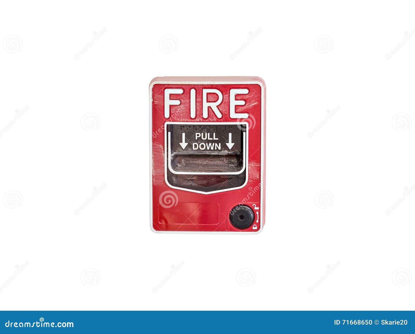Fire Alarm Box Isolate on White Stock Photo - Image of press, accident ...
