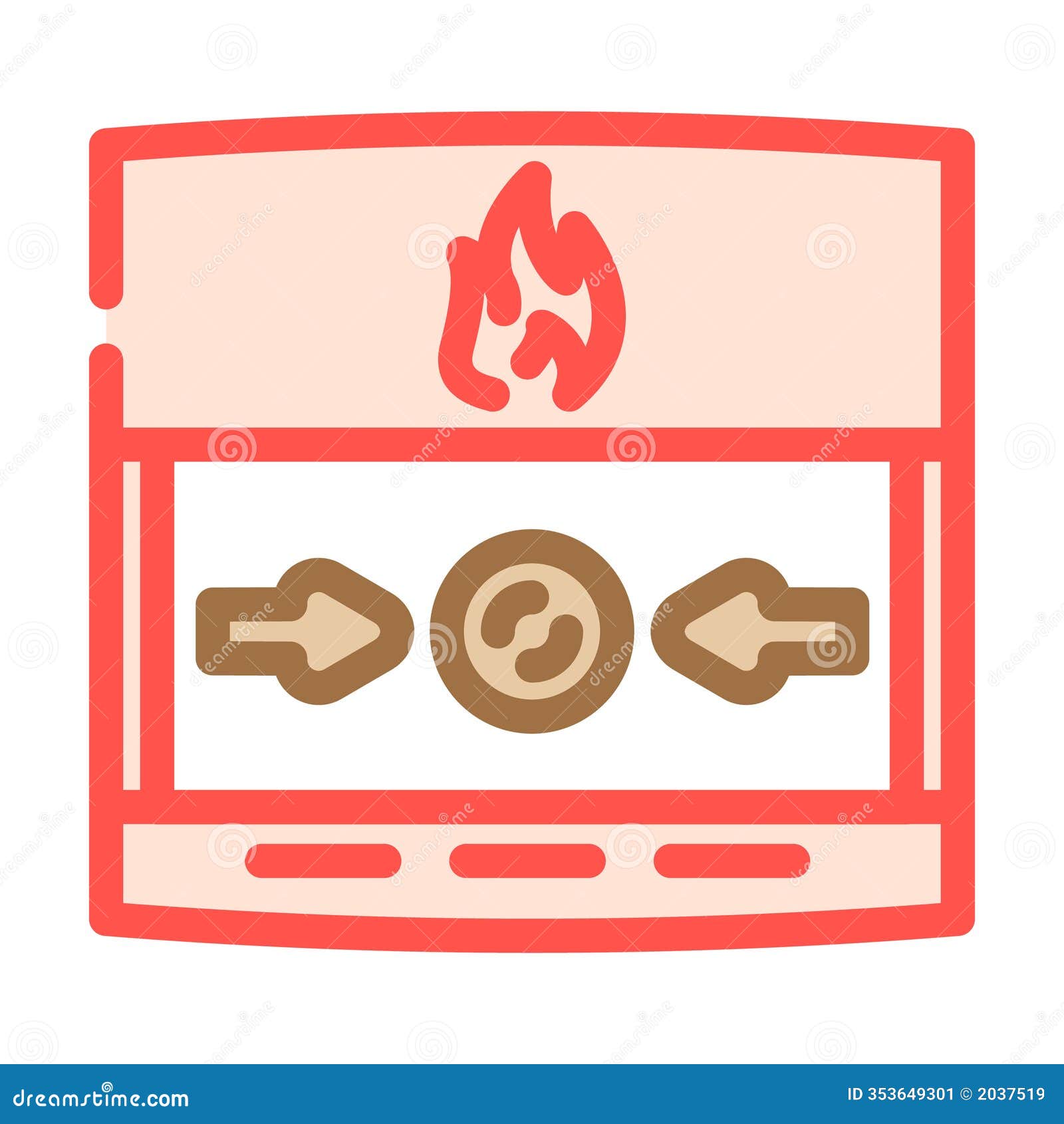 Fire Alarm Button Color Icon Vector Illustration Stock Illustration ...