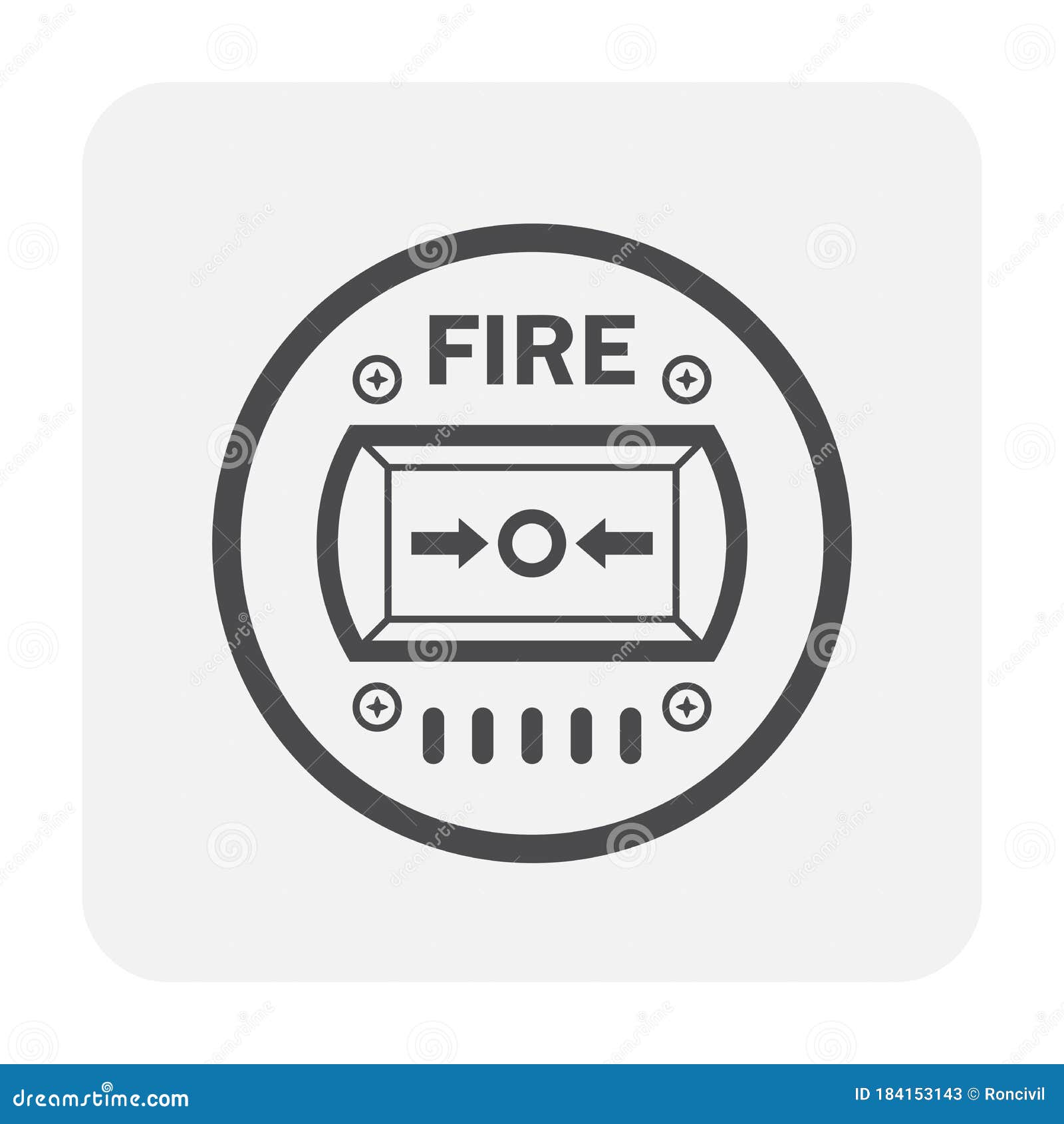 Fire alarm button stock vector. Illustration of fighting - 184153143