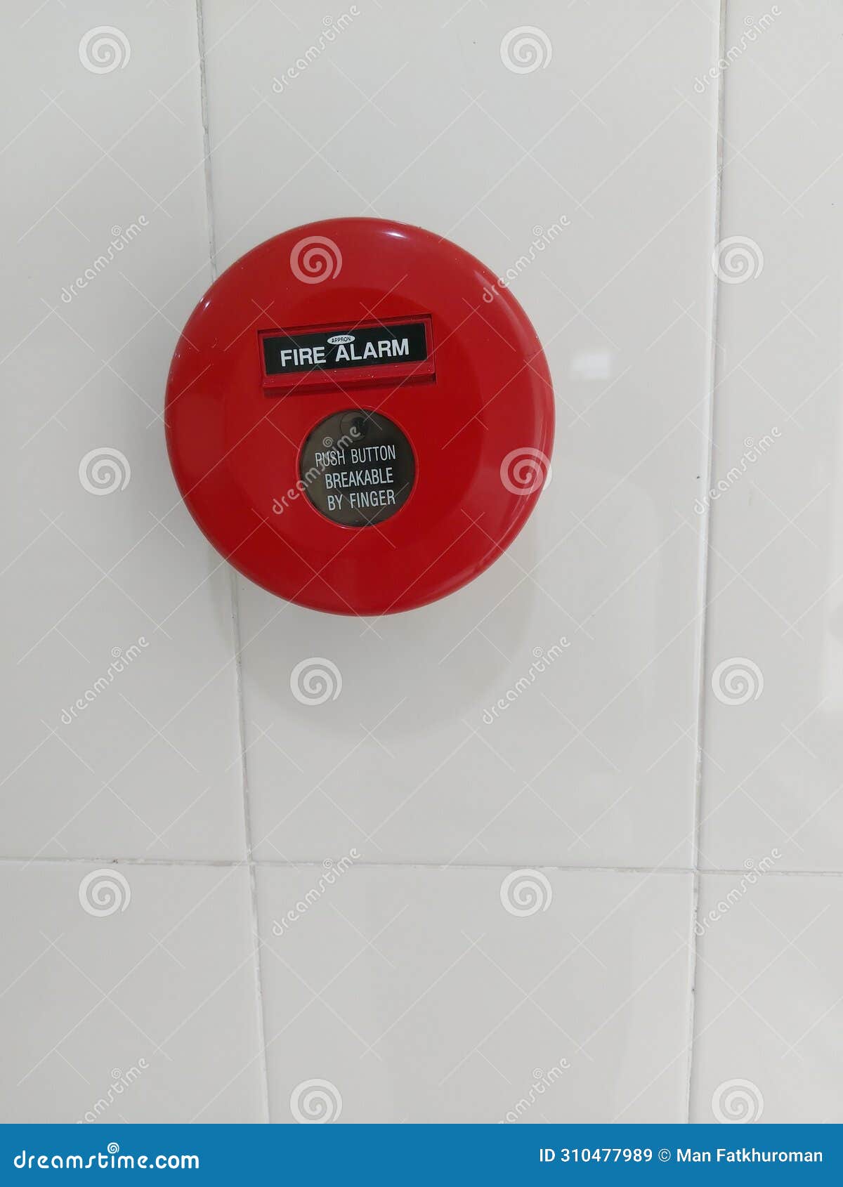 Fire Alarm Button in a Public Building Stock Image - Image of security ...