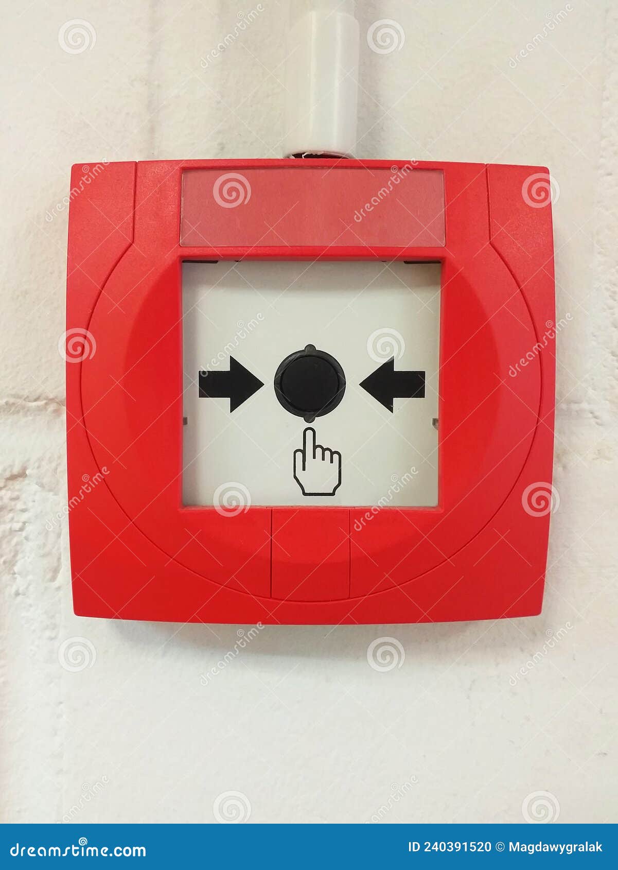Fire Alarm Button on White Wall Stock Photo - Image of urgency, button ...