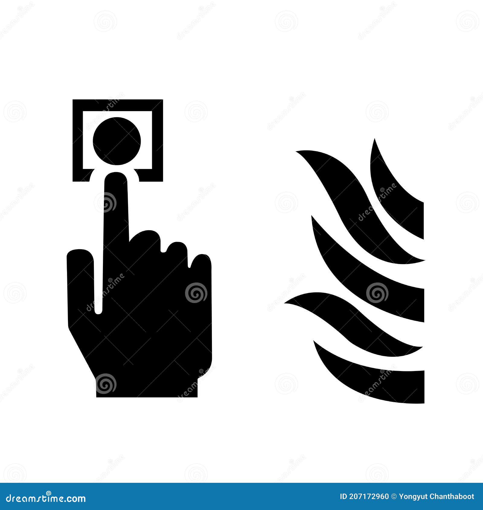 Fire Alarm Call Point Black Icon, Vector Illustration, Isolate on White ...