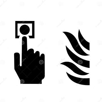 Fire Alarm Call Point Black Icon, Vector Illustration, Isolate on White ...