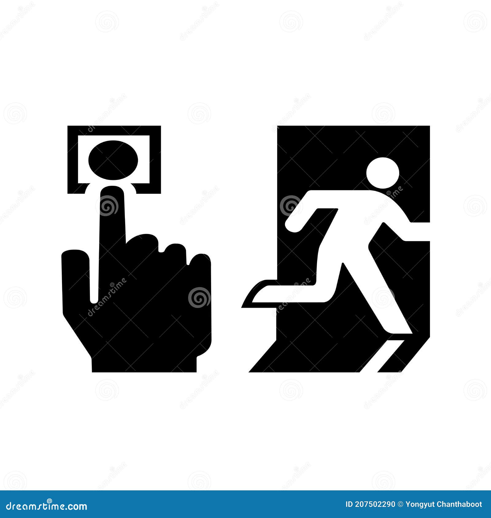 Fire Alarm Call Point Black Icon, Vector Illustration, Isolate on White ...