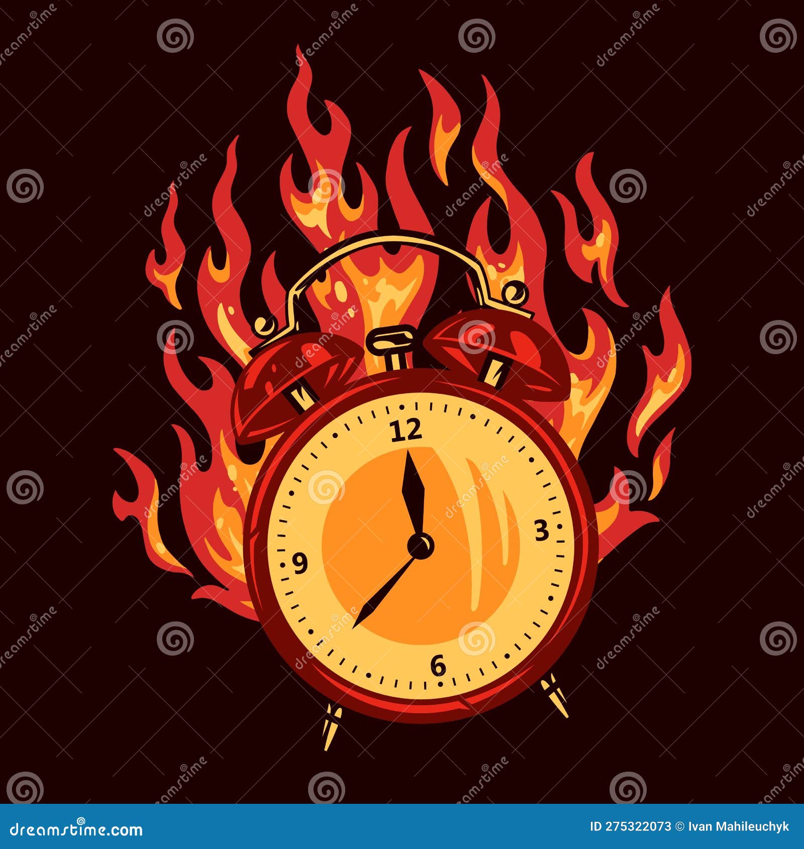 Fire Alarm Clock Emblem Colorful Stock Vector - Illustration of symbol ...