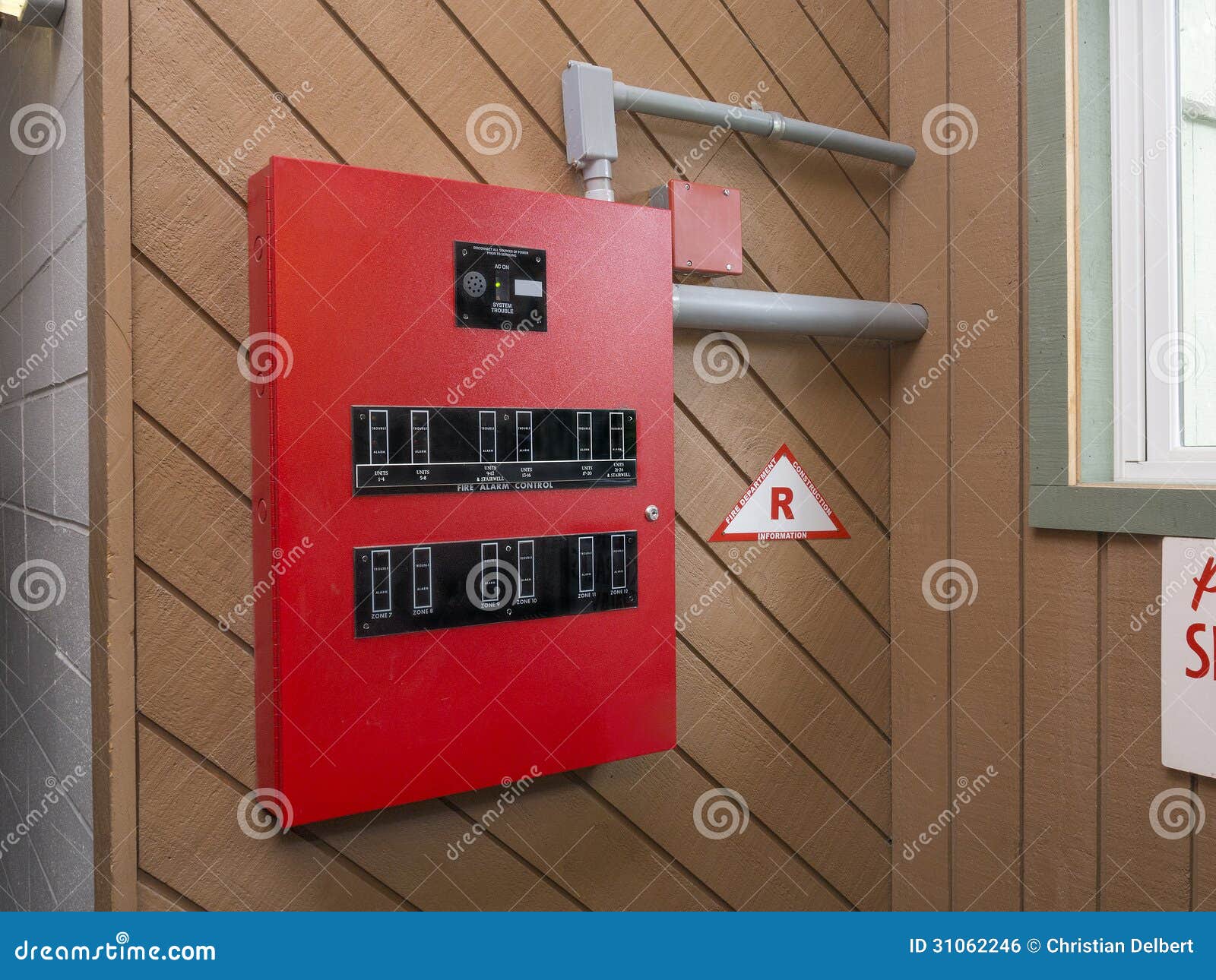 Fire alarm control panel stock photo. Image of firemen - 31062246