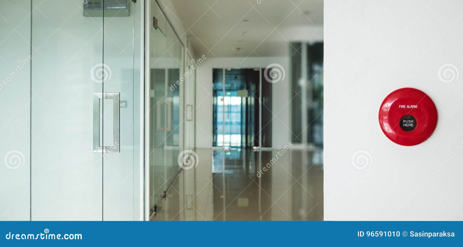 Fire Alarm, Emergency Button on White Wall in Modern Interior Stock ...