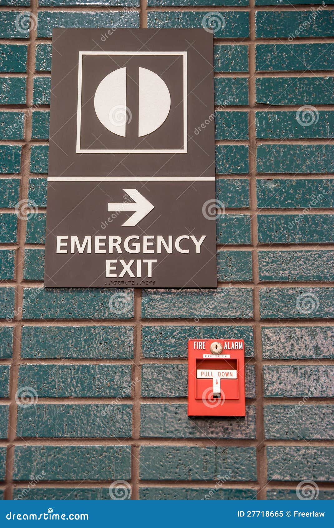 Fire Alarm and Emergency Exit Sign Stock Image - Image of indoors ...