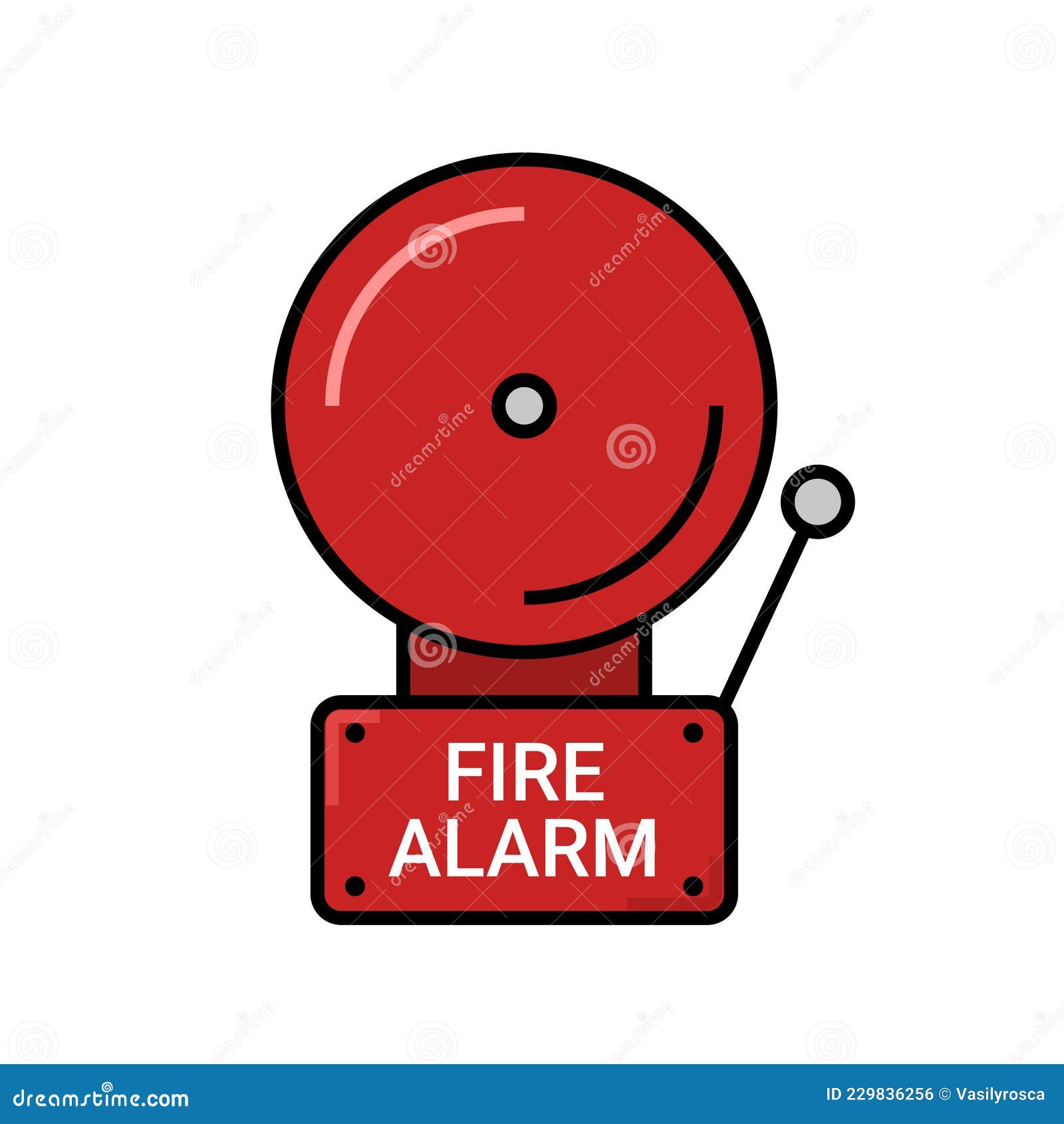 Fire Alarm Emergency Vector Icon. Fire Alert Danger Symbol Stock Vector ...