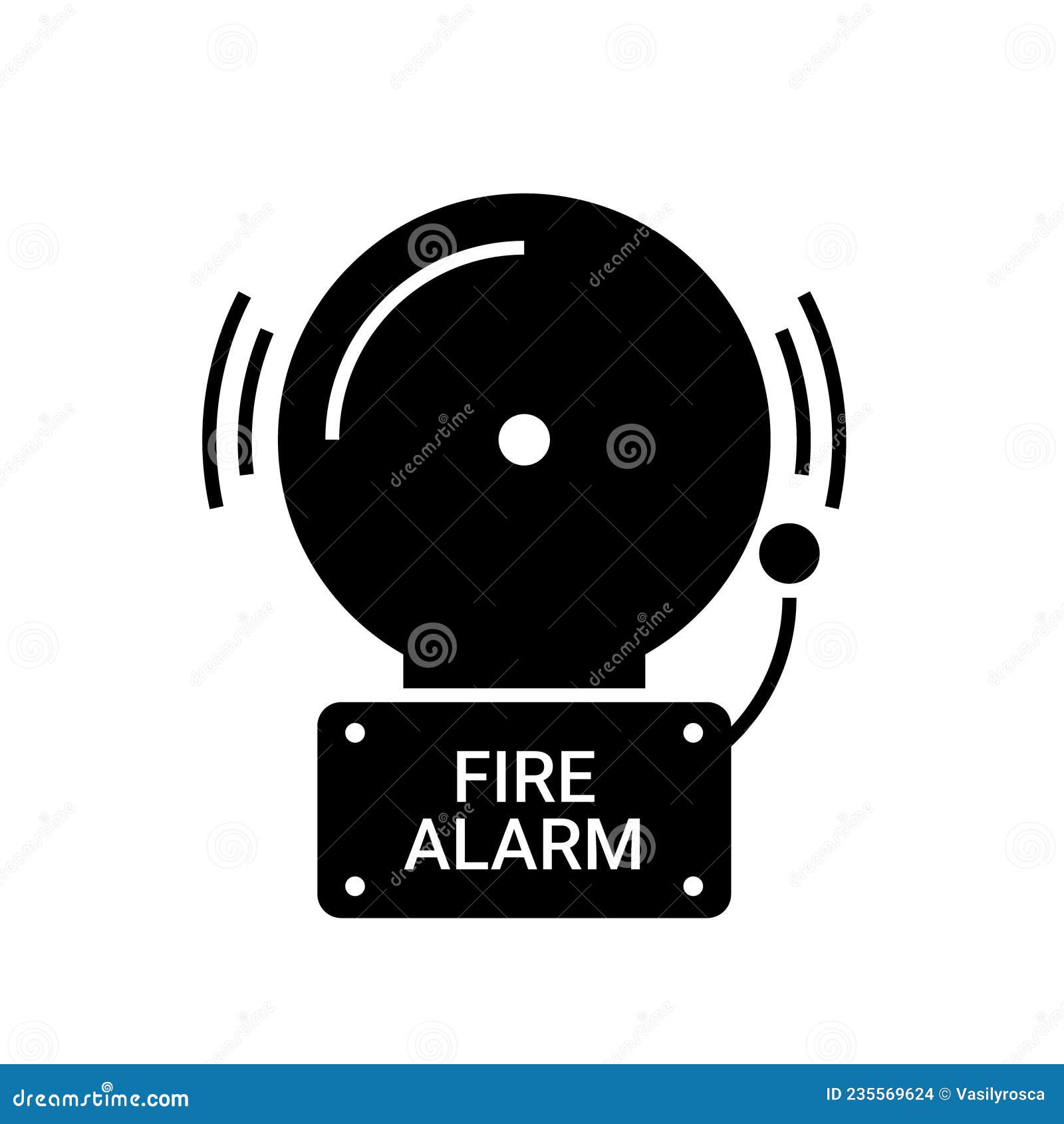 Fire Alarm Emergency Vector Icon. Fire Alert Danger Symbol Stock Vector ...