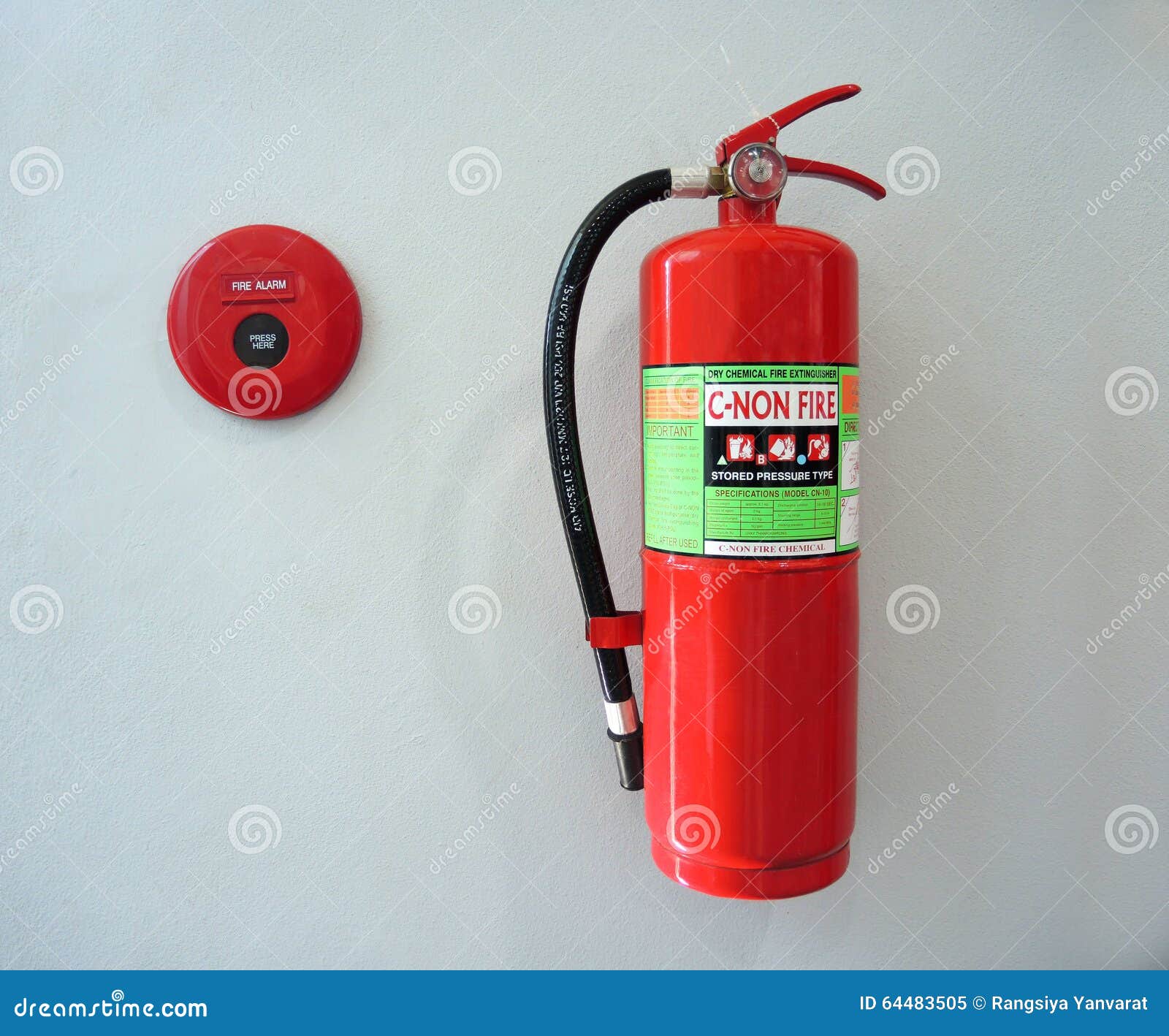 Fire Alarm and Fire Extinguisher Stock Image - Image of manufacture ...