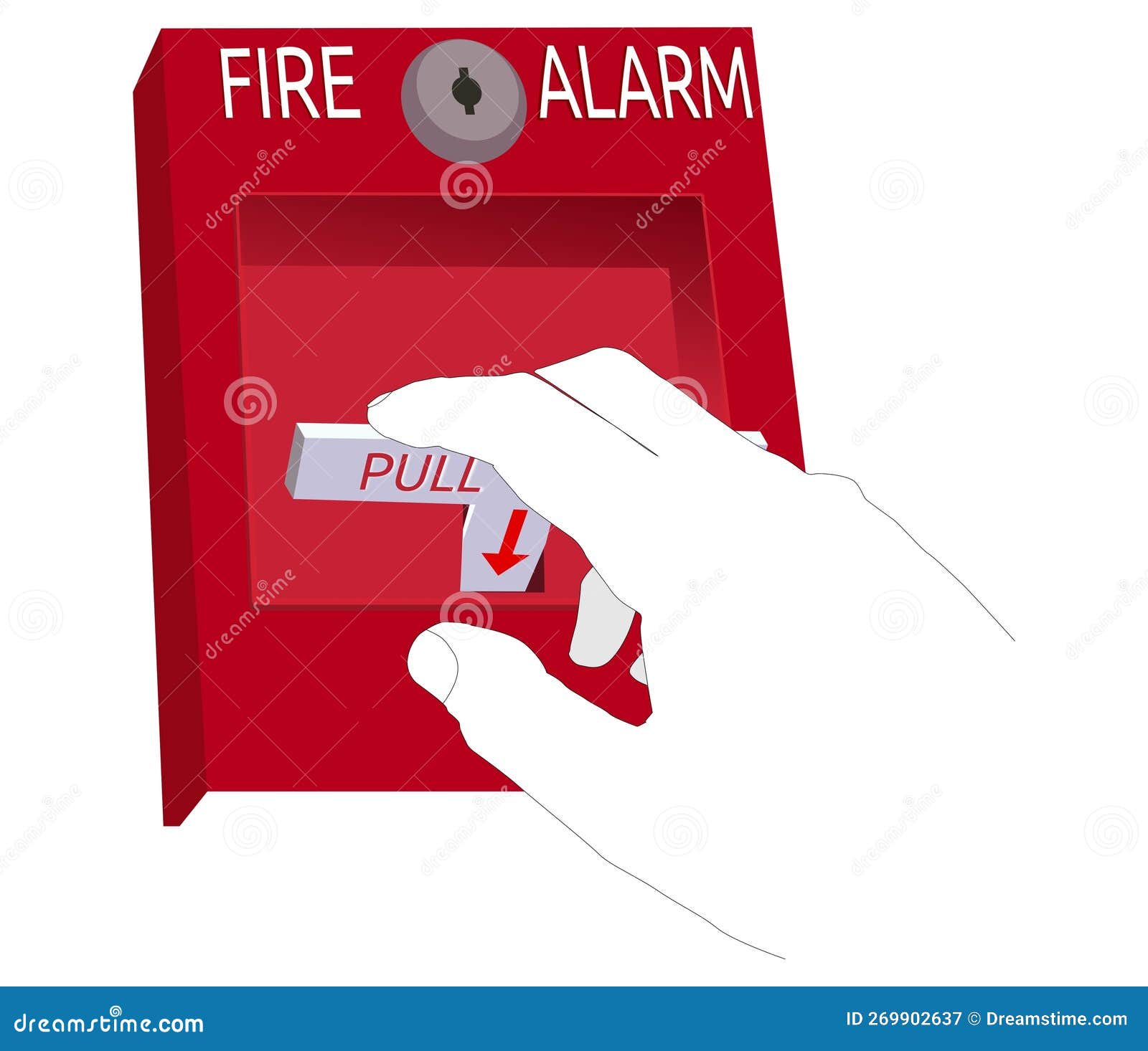 Fire Alarm with Hand Pulling Handle, Vector Illustration Stock Vector ...