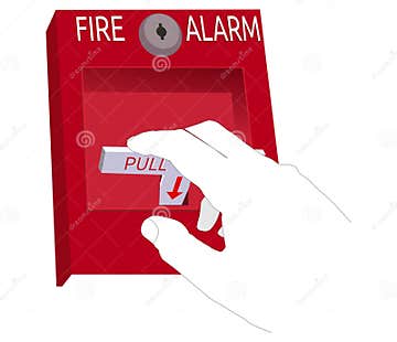 Fire Alarm with Hand Pulling Handle, Vector Illustration Stock Vector ...