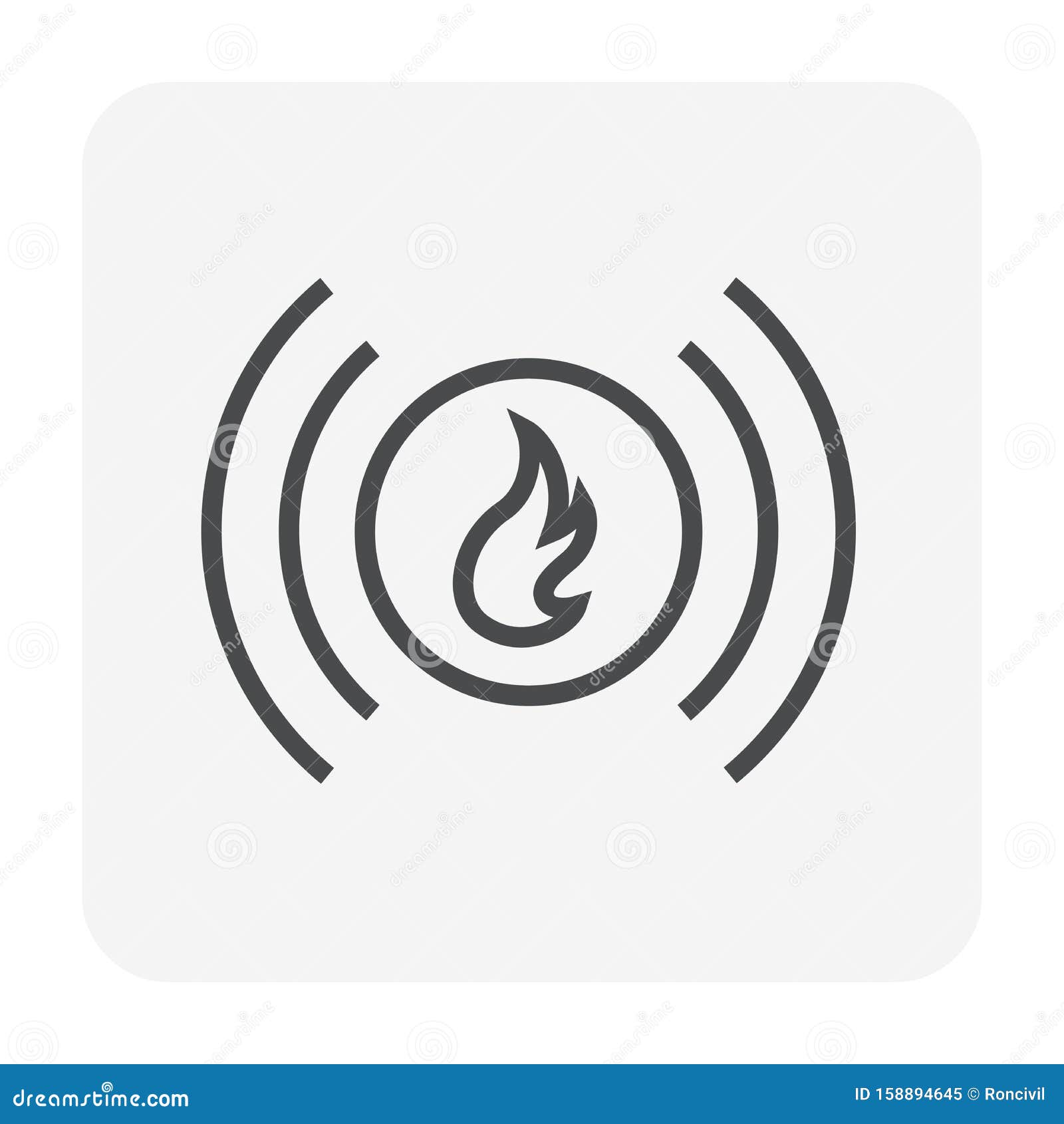 Fire alarm icon stock vector. Illustration of fire, equipment - 158894645