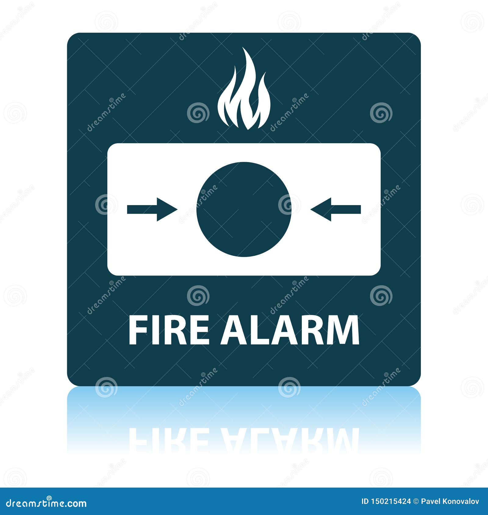 Fire Alarm Icon stock vector. Illustration of loud, evacuation - 150215424
