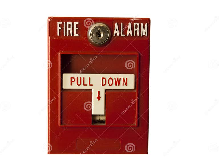 Fire alarm isolated stock image. Image of pull, white - 13076789