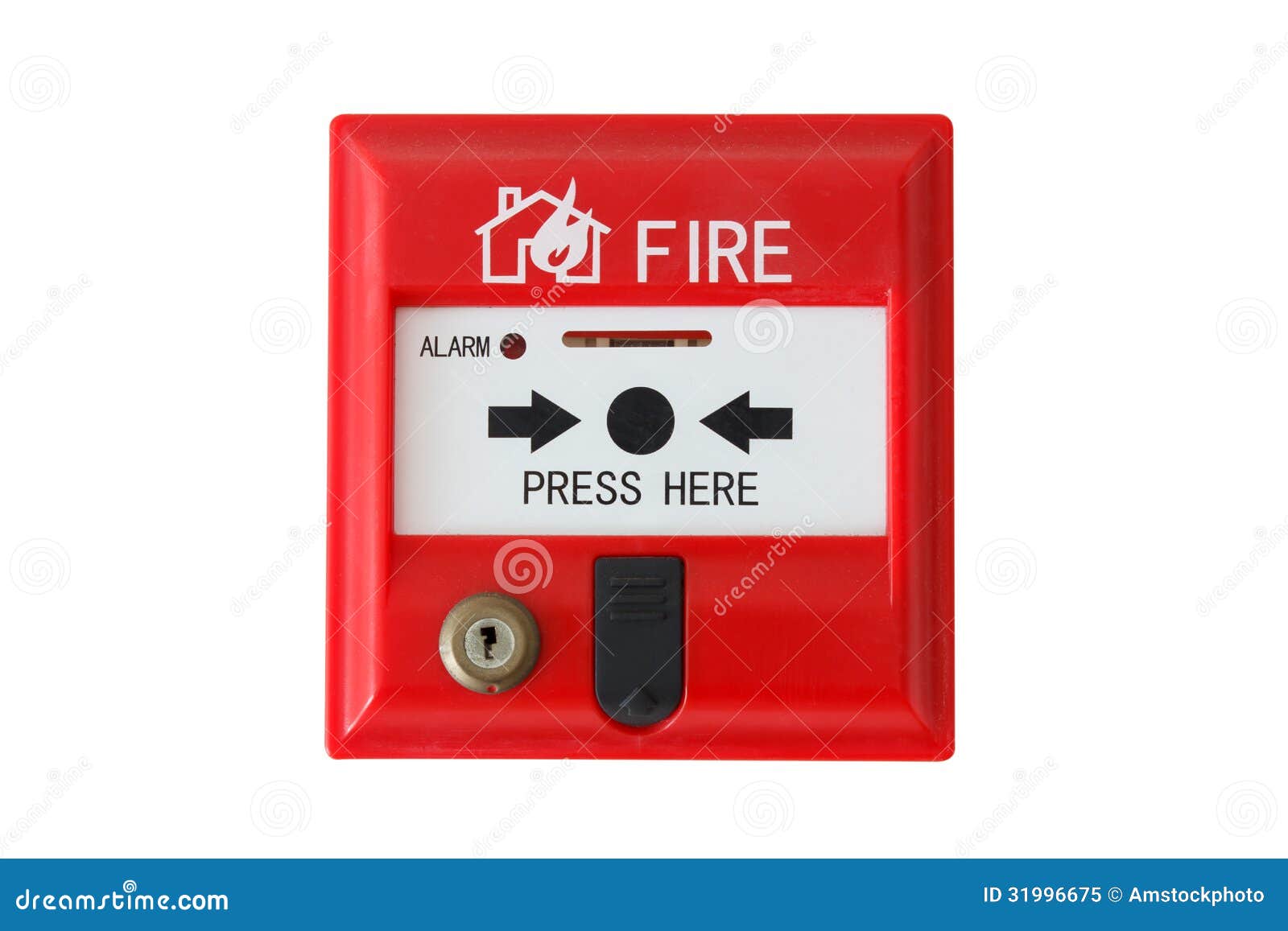 Fire Alarm Isolated On White Background Stock Image - Image of danger ...