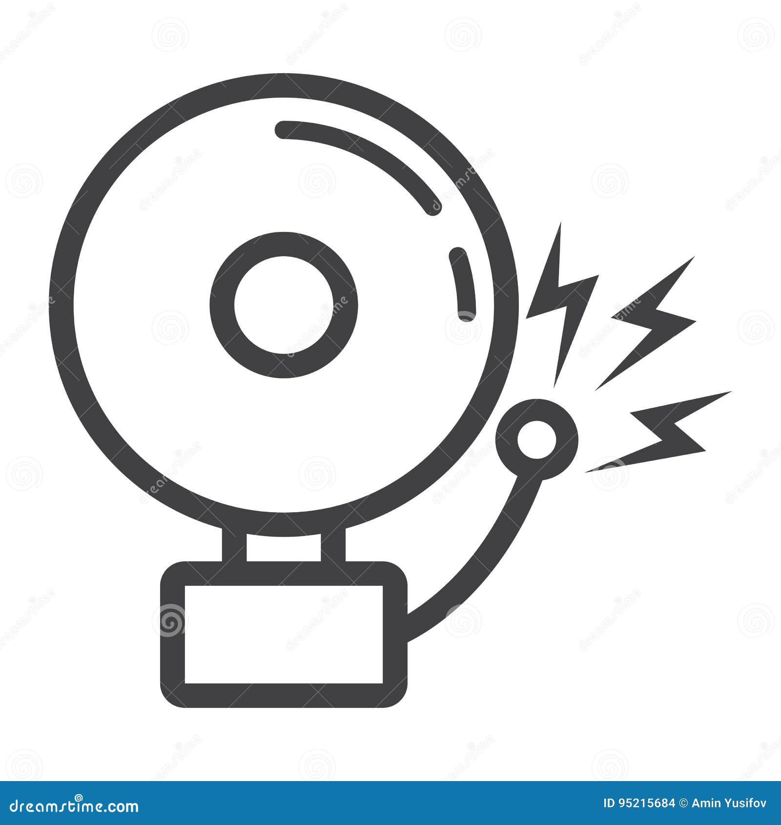 Fire Alarm Line Icon, Intruder Alarm and Security Stock Vector ...