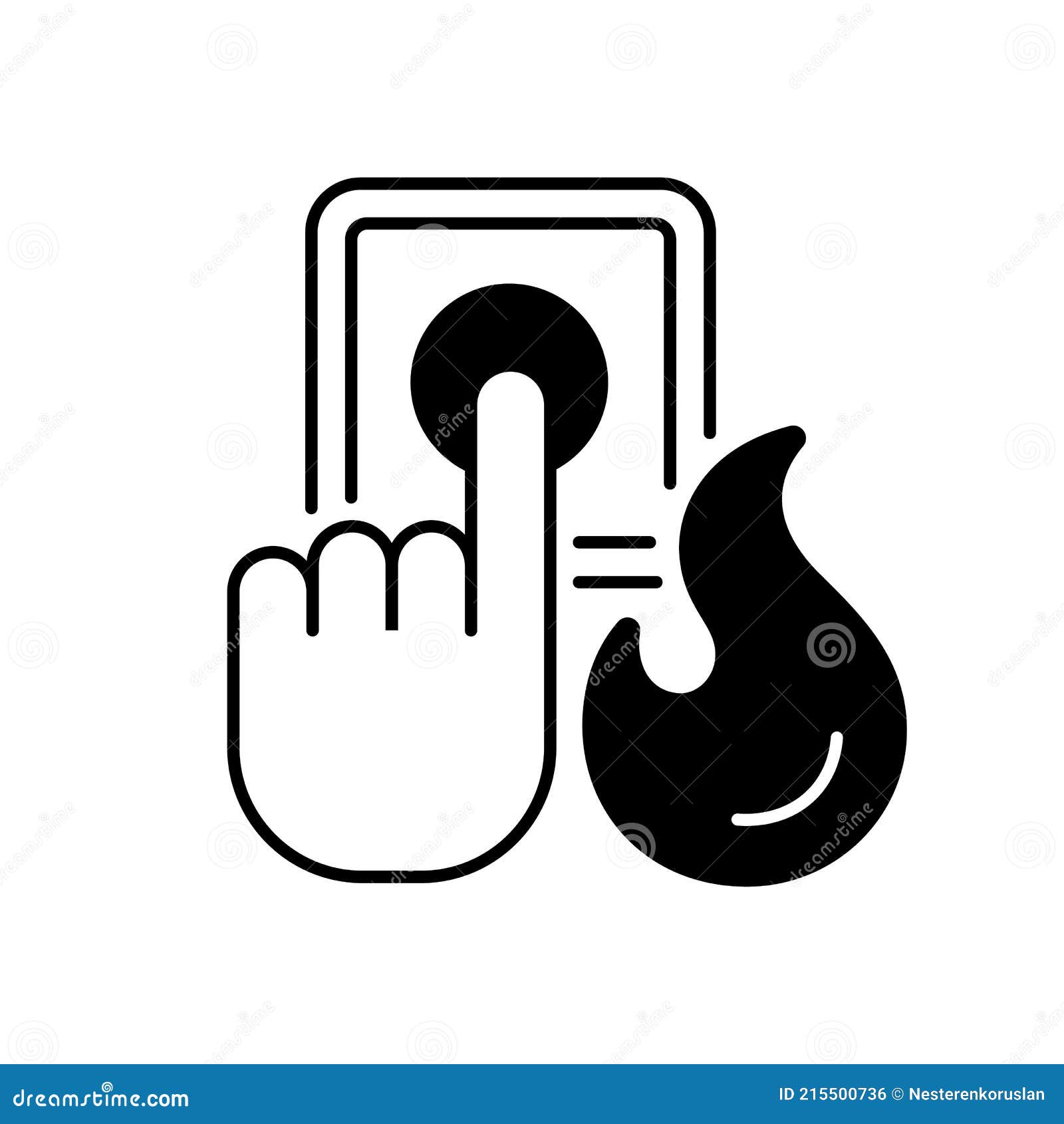 Fire alarm linear icon stock vector. Illustration of department - 215500736