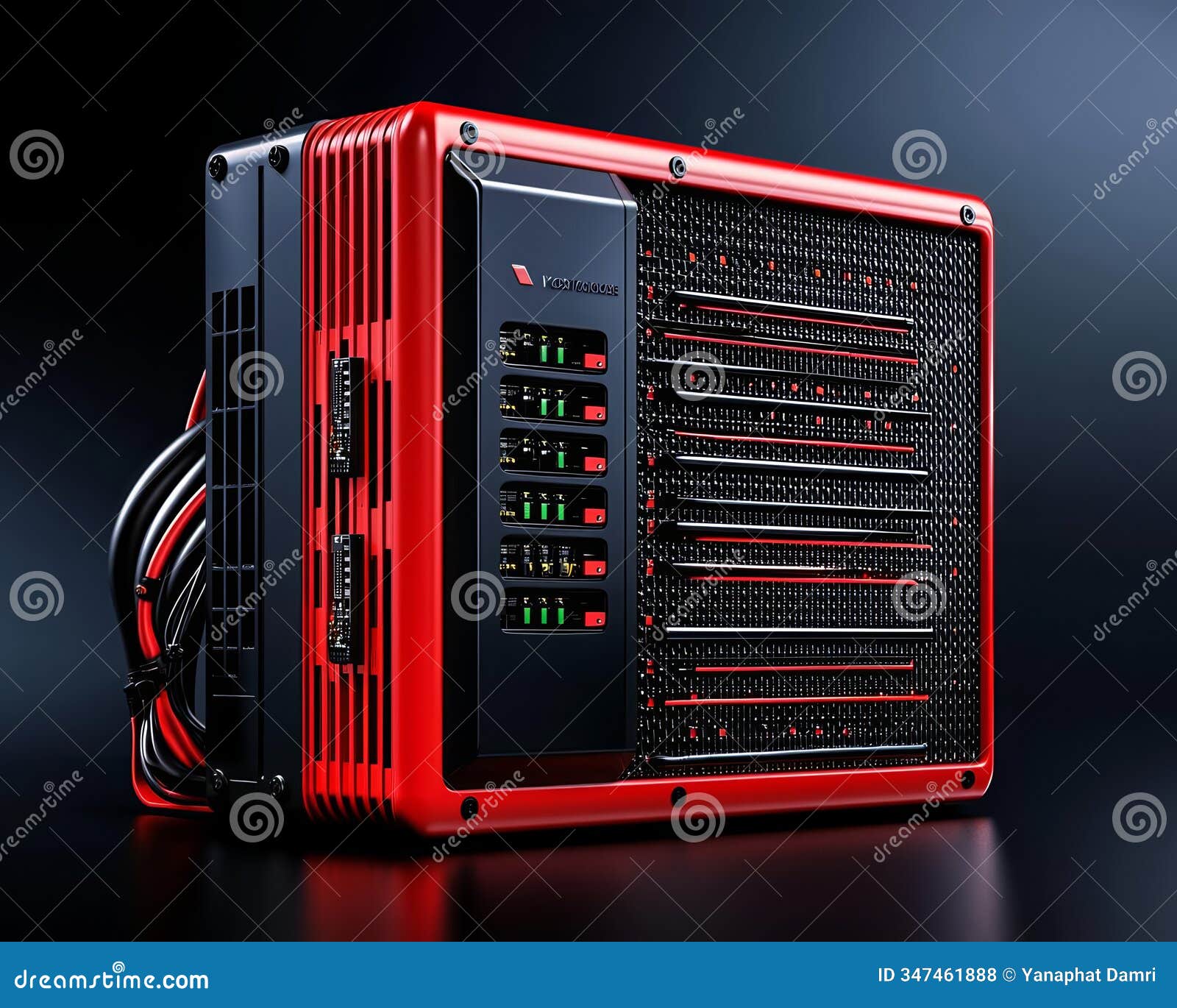 Fire Alarm Manual System. High Tech Fire Detection Panel with Red ...